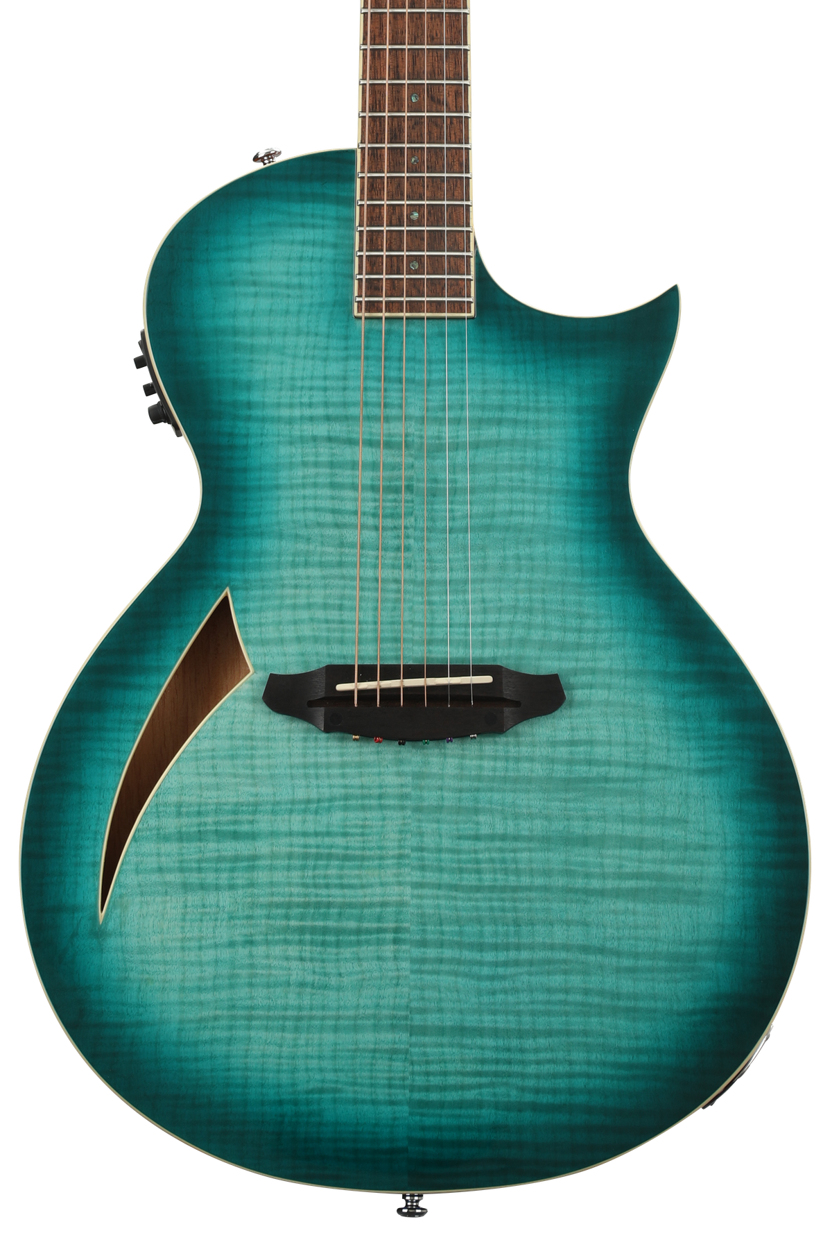 ESP LTD TL-6FM Thinline Acoustic-electric Guitar - Aqua Marine Burst ...
