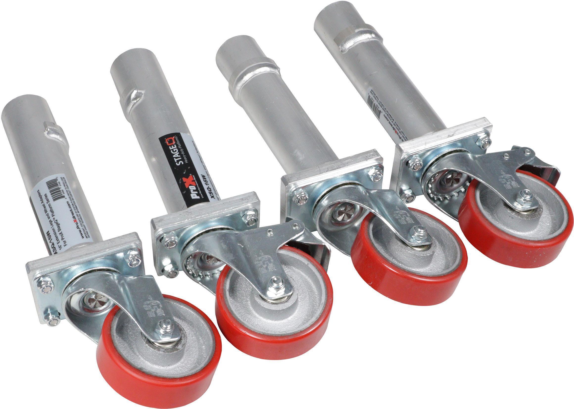 ProX Locking Wheeled Stage Legs - 16 inches, 4-pack | Sweetwater