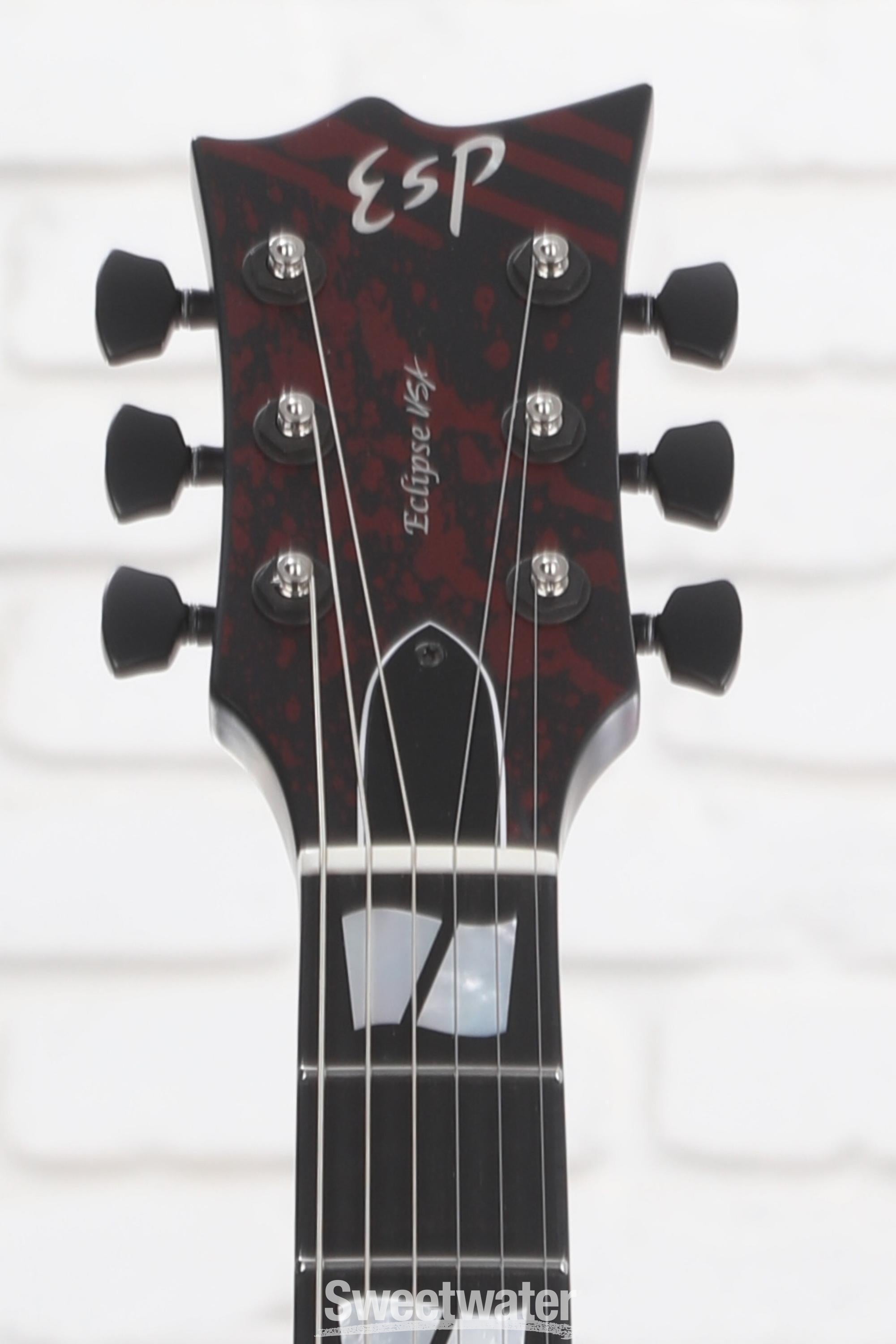 ESP USA Eclipse Electric Guitar - Blood Splatter Black | Sweetwater