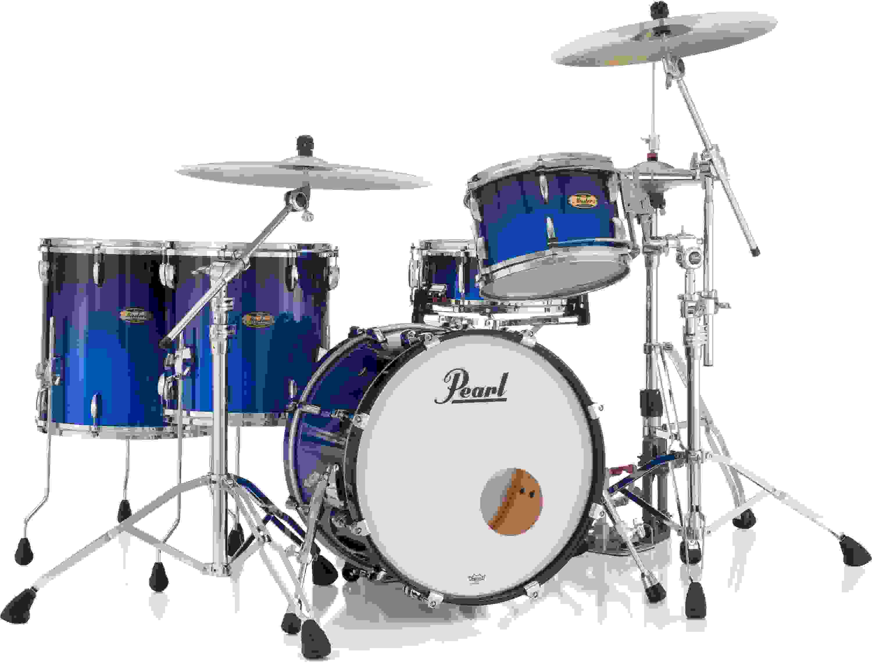 Pearl Masters Maple Pure 4-piece Shell Pack Bundle - Kobalt Blue Fade ...