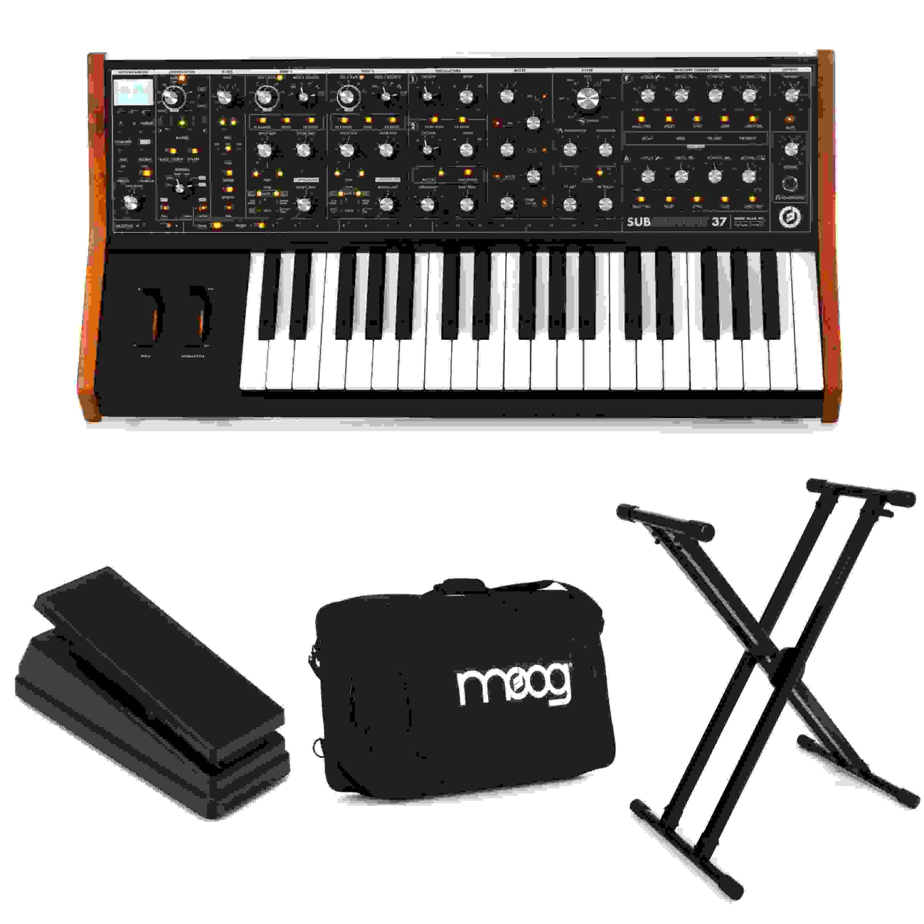 Moog Sub 37 with stand, bag, and pedal | Sweetwater