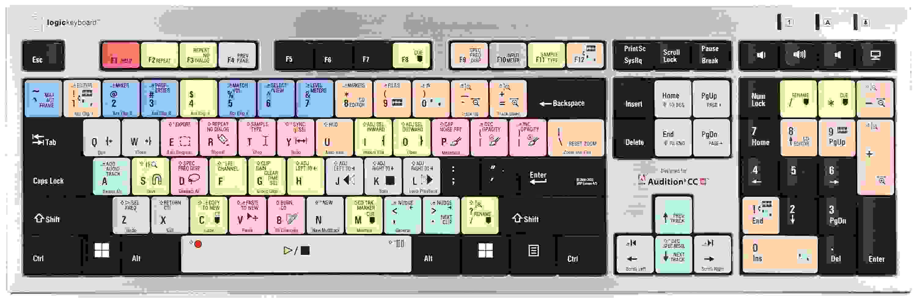 LogicKeyboard Slim Line Keyboard for Adobe Audition - PC | Sweetwater