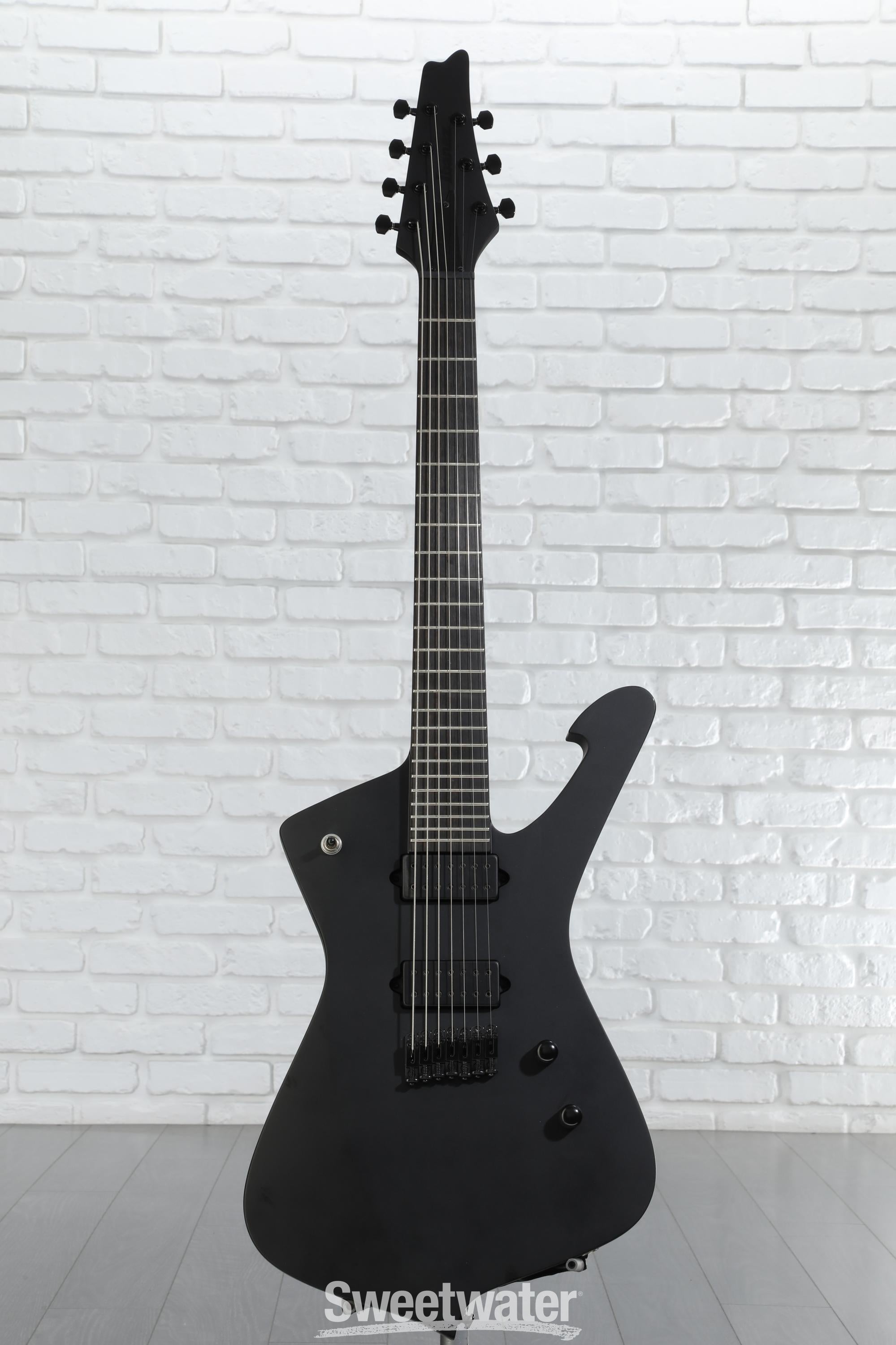 Ibanez Iron Label Iceman 7-string - Black Flat | Sweetwater