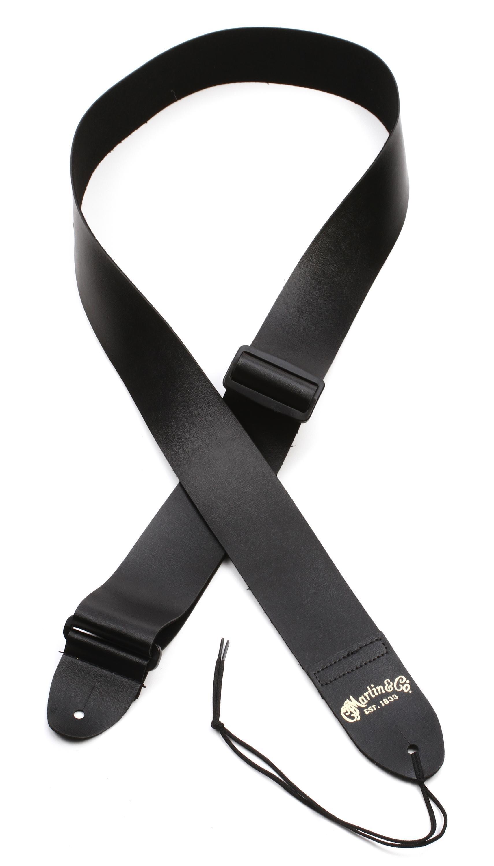 Martin Vegan Leather 2" Slider Strap - Black | Sweetwater