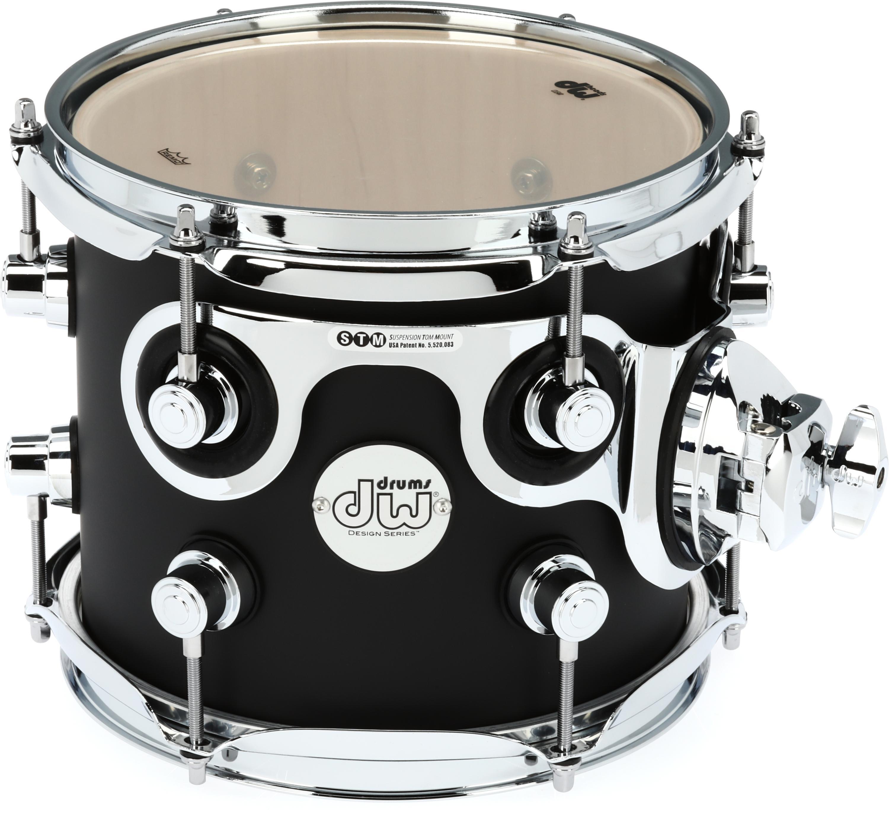 DW Design Series Rack Tom - 7-inch x 8-inch - Satin Black | Sweetwater