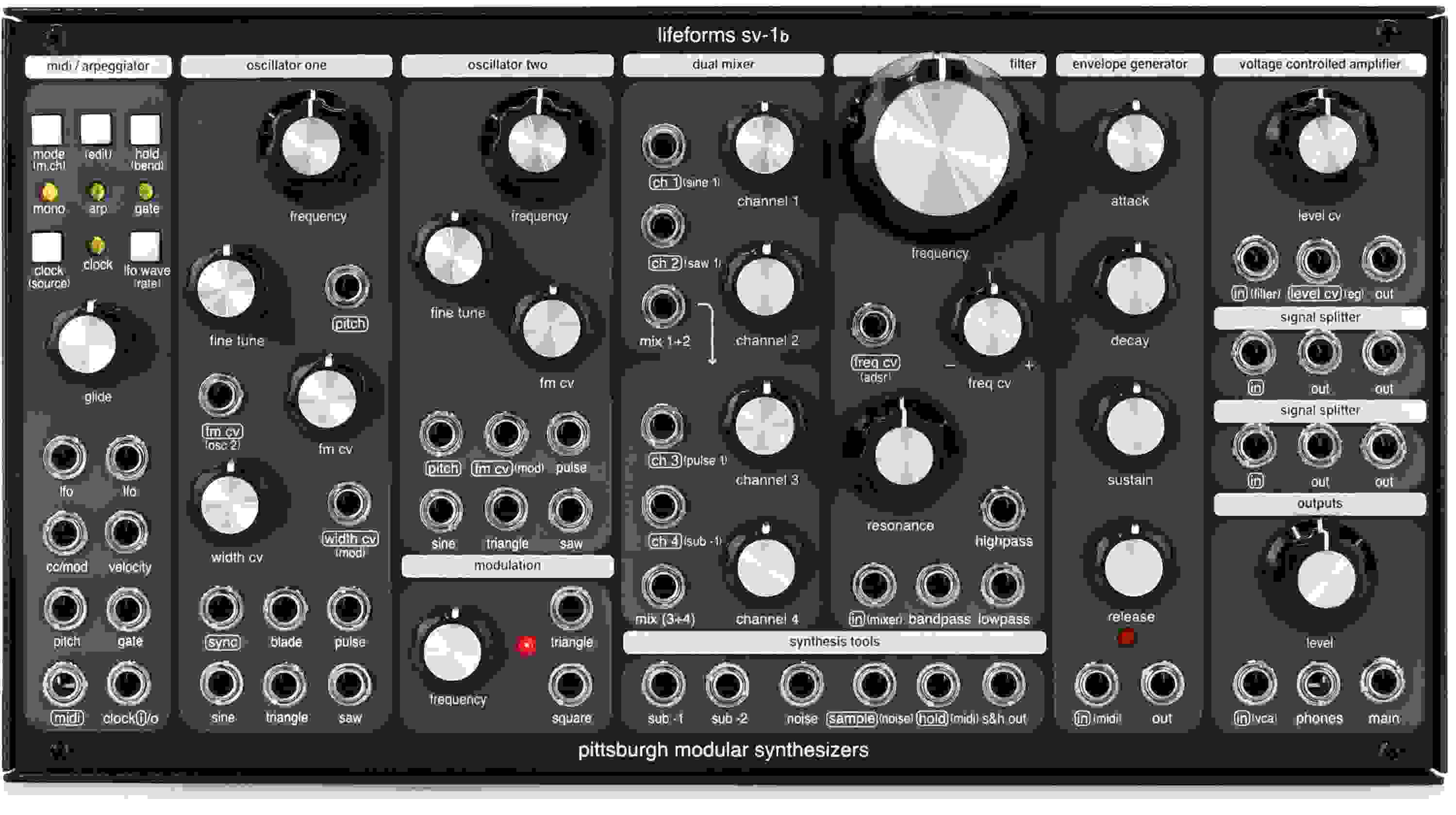 Pittsburgh Modular Lifeforms SV-1b Blackbox Desktop Modular Synthesizer ...