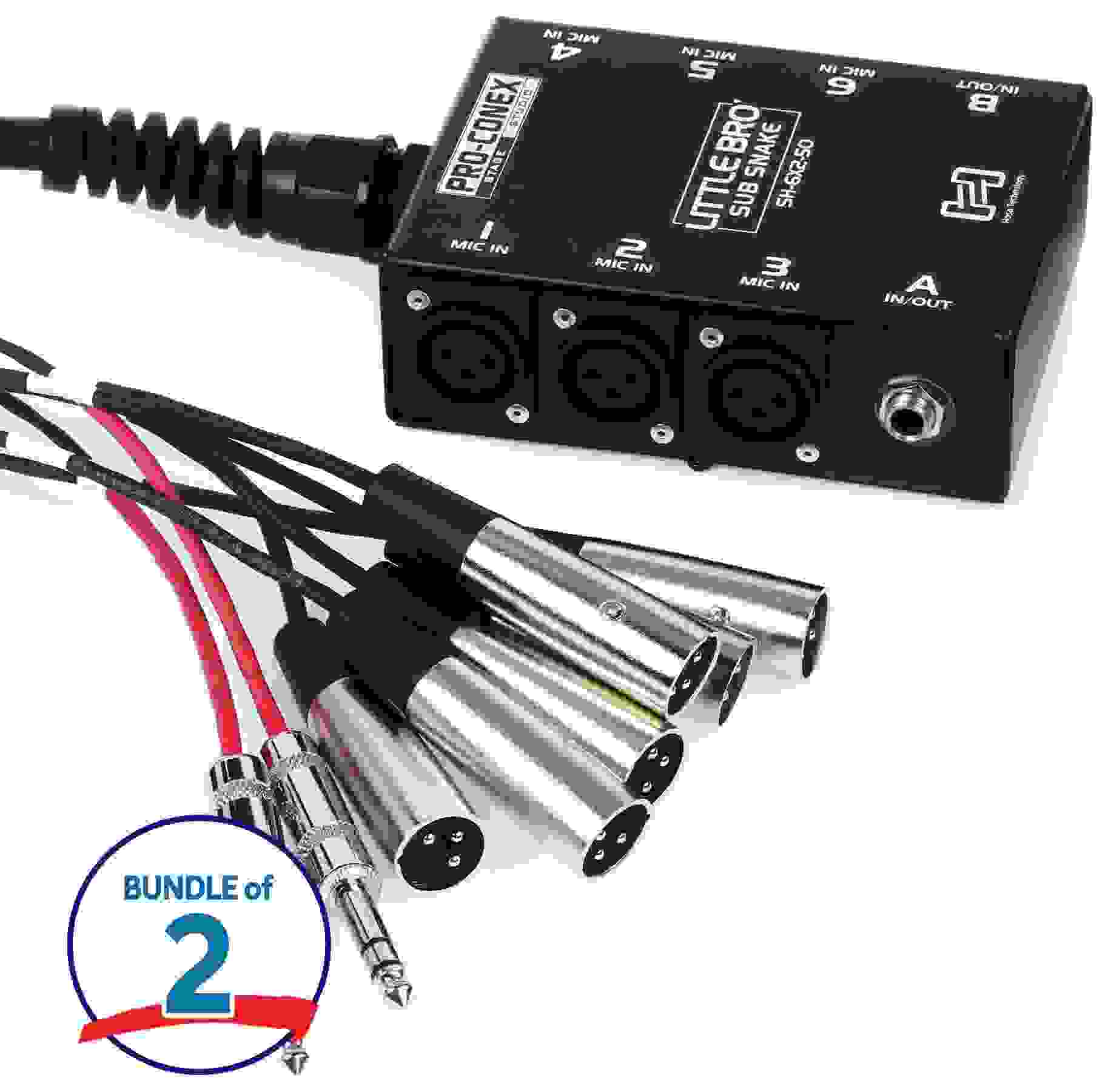 Hosa Little Bro' 6x2 Sub Snake (2 Pack) - 50 foot | Sweetwater