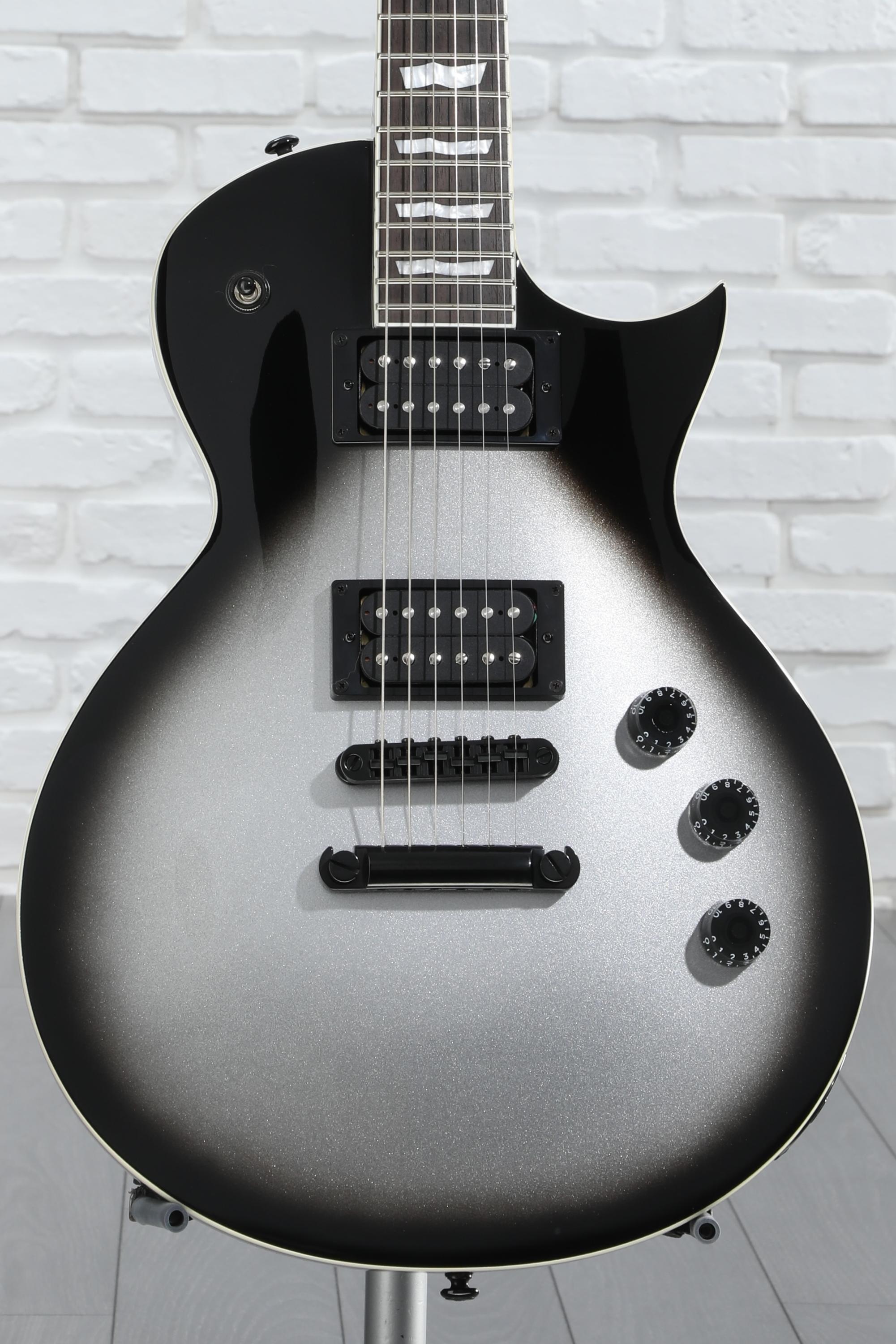 ESP LTD EC-256 Electric Guitar - Silver Sunburst Teardrop | Sweetwater