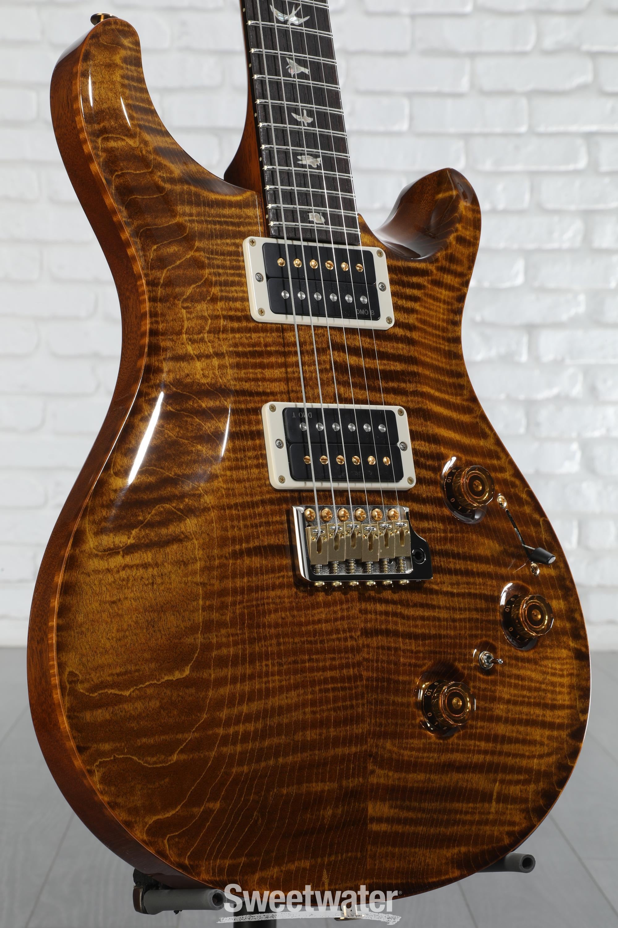PRS Custom 24 Piezo 10-Top Electric Guitar - Black Gold | Sweetwater