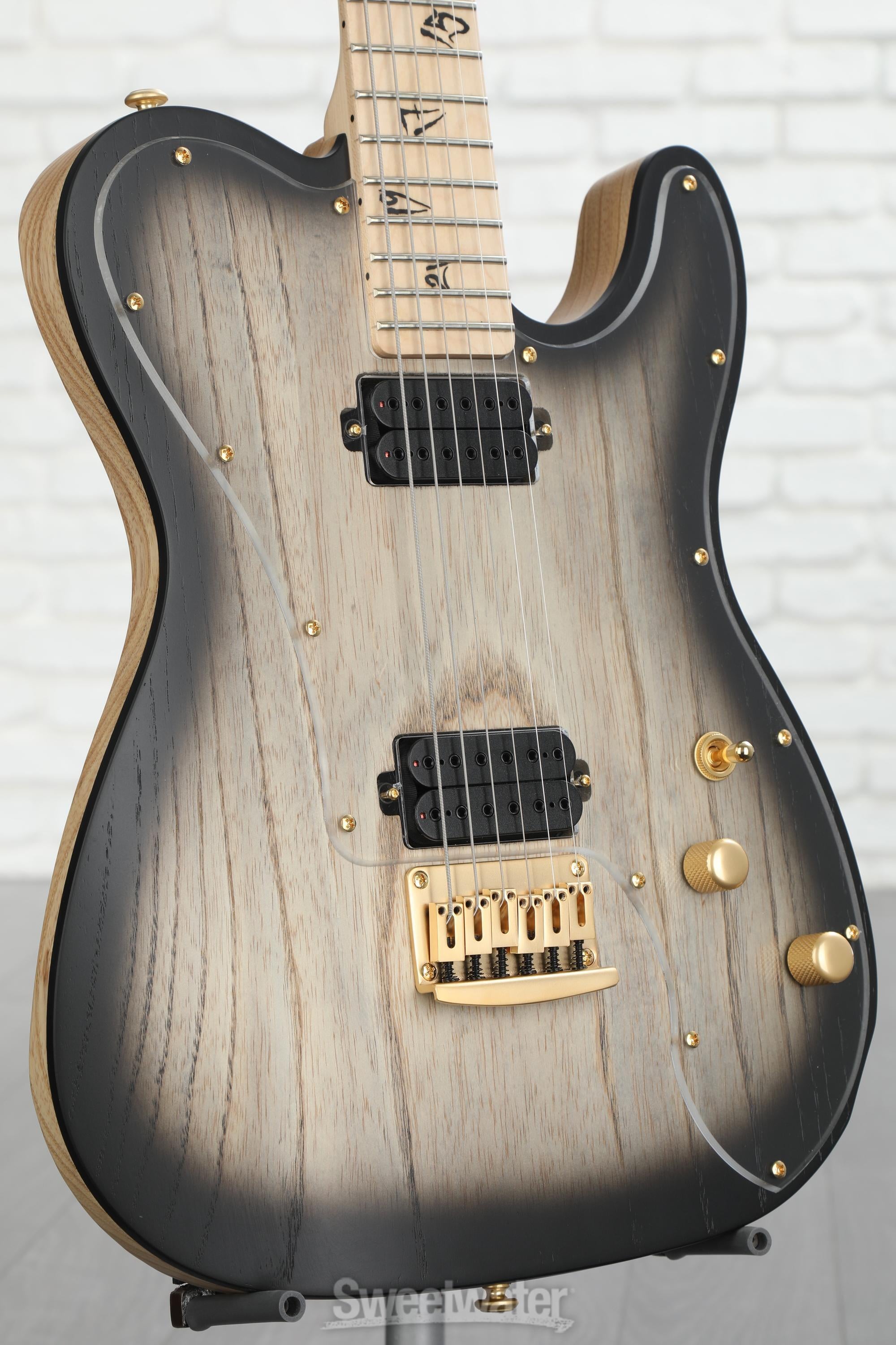 Schecter Meegs PT EX Baritone Electric Guitar - Charcoal Burst Open ...