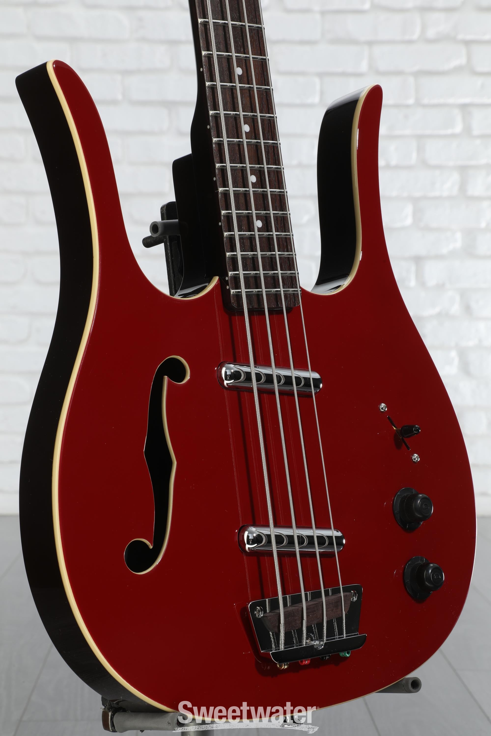 Danelectro Red Hot Longhorn Semi-hollowbody Bass Guitar - Red | Sweetwater