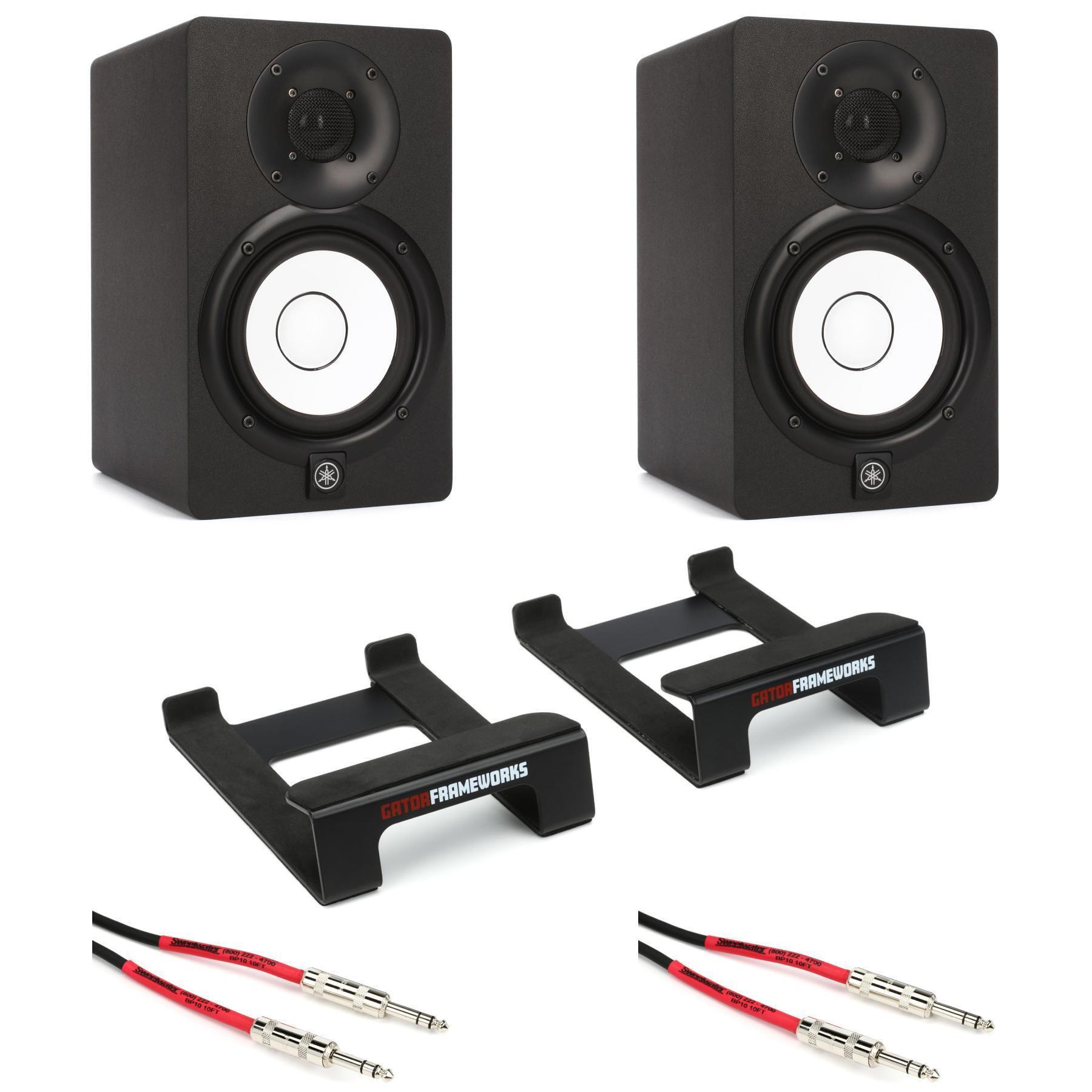 Yamaha HS5 5-inch Powered Studio Monitors with Desktop Speaker Wedge ...