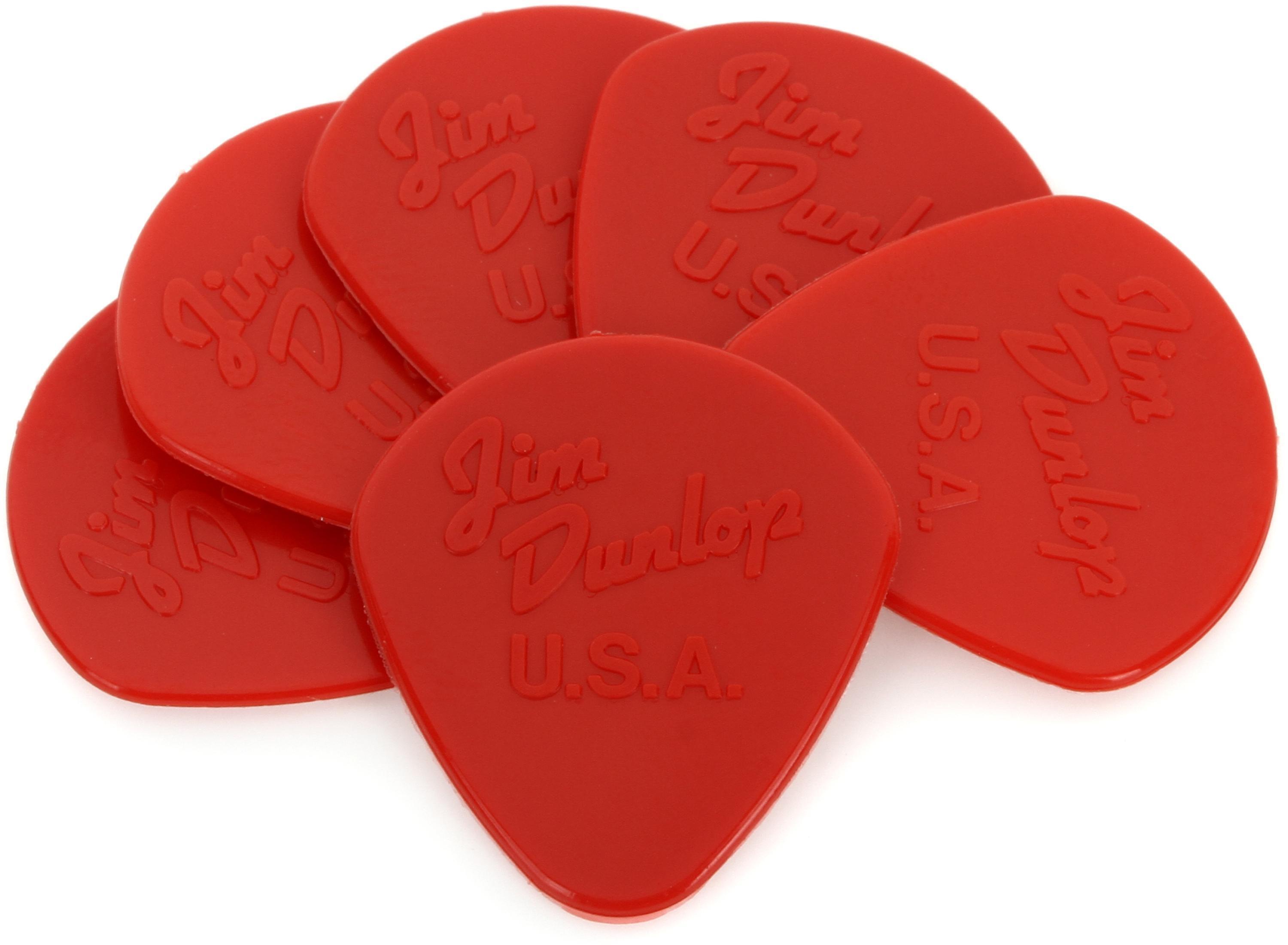 Dunlop 47P1N Nylon Jazz I Guitar Picks - 1.10mm Red Round Tip (6-pack ...