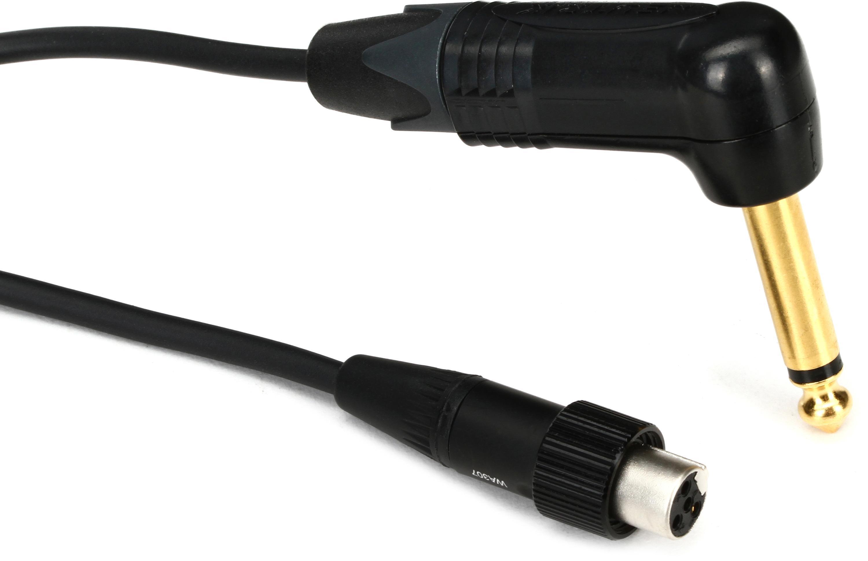 Shure WA307 Instrument Cable for Wireless Bodypack Transmitter - 3 feet ...