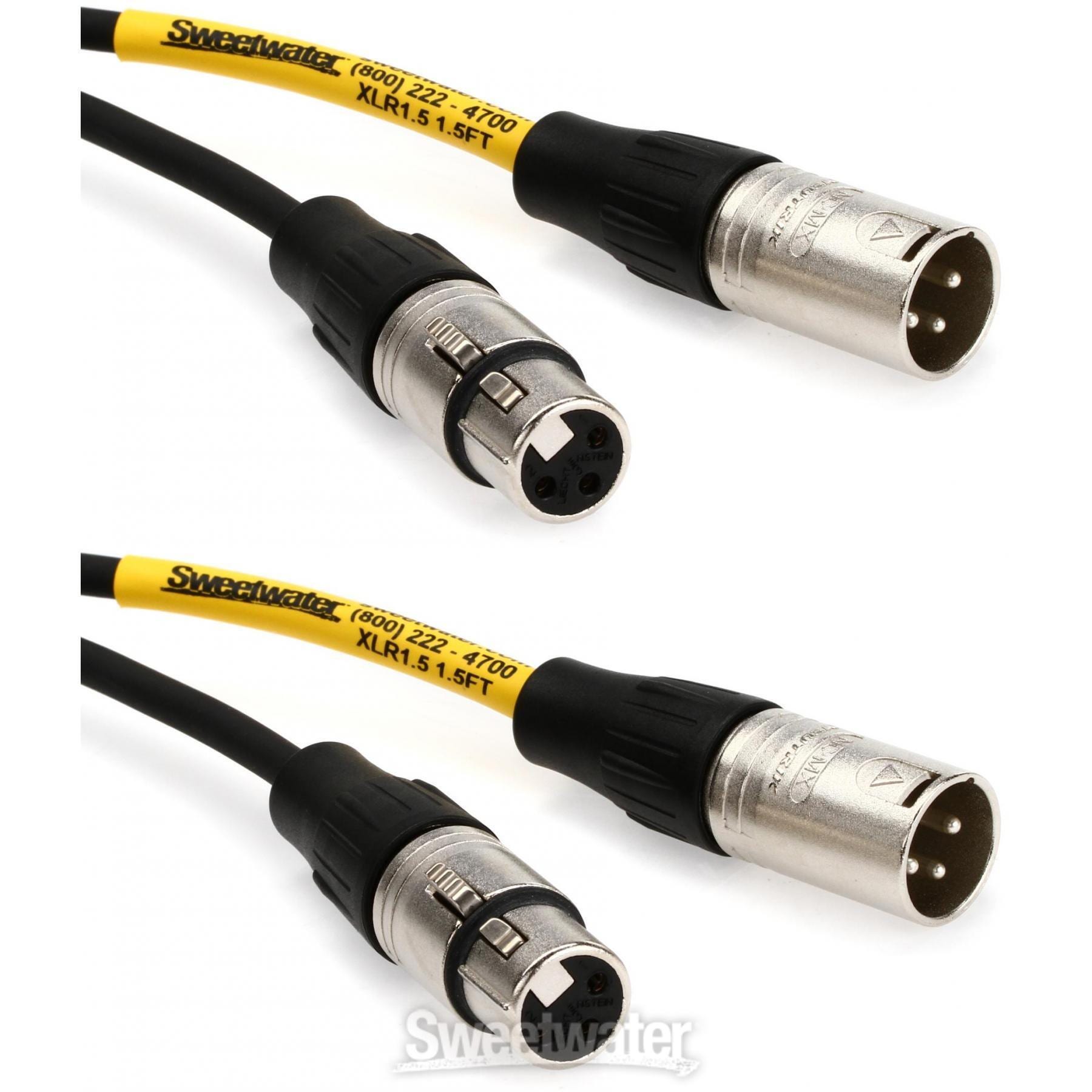 Pro Co EXM-1.5 Excellines XLR Female to XLR Male Patch Cable - 1.5 foot ...