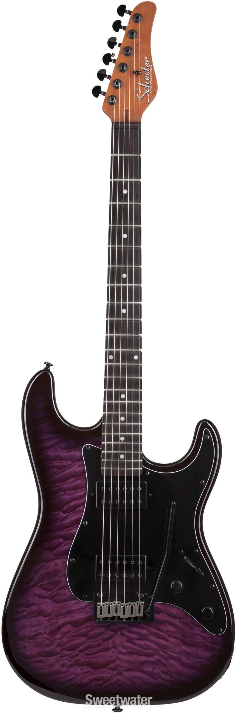 Schecter Traditional Pro Electric Guitar - Satin Trans Purple Burst ...