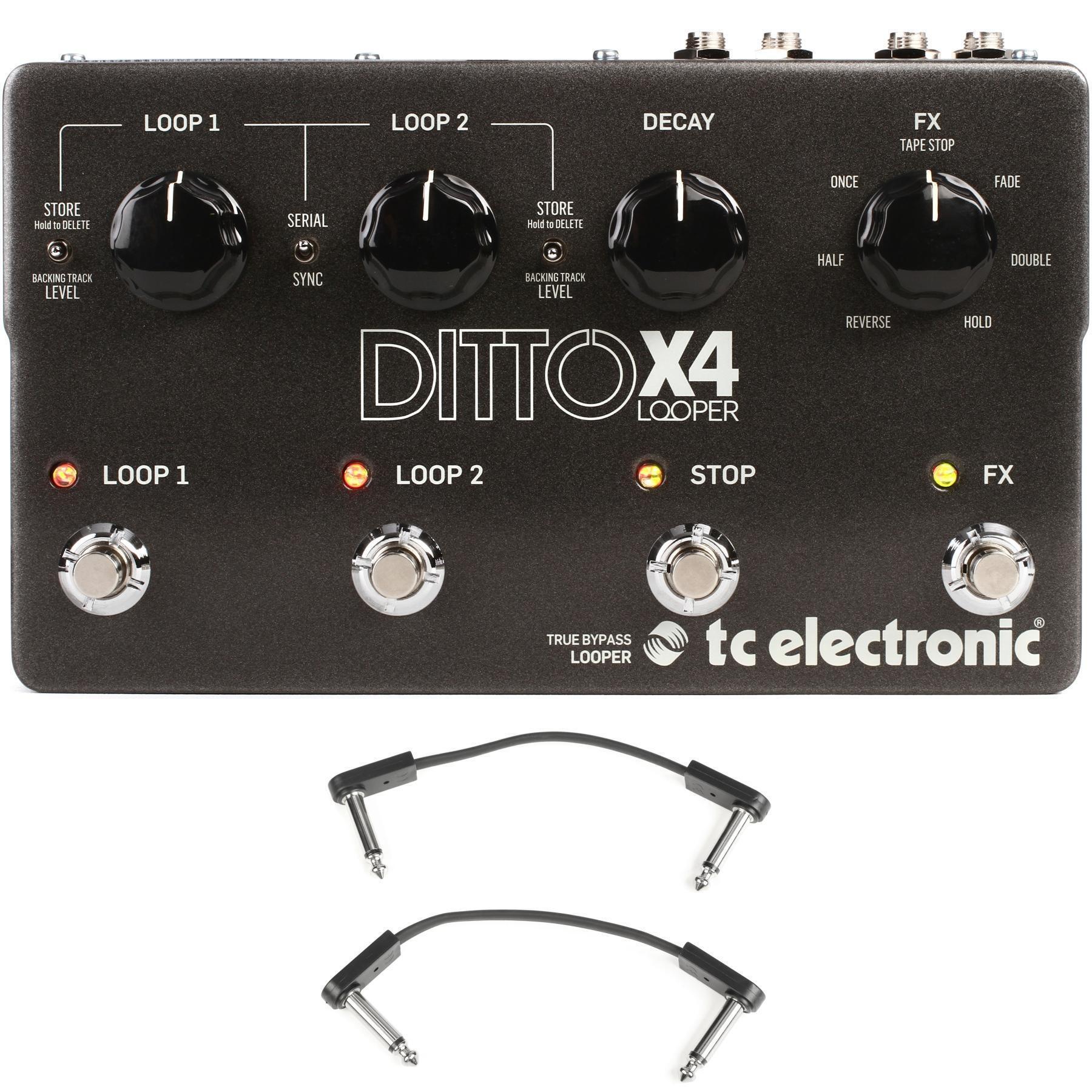 TC Electronic Ditto X4 Looper Pedal with EBS Patch Cables | Sweetwater