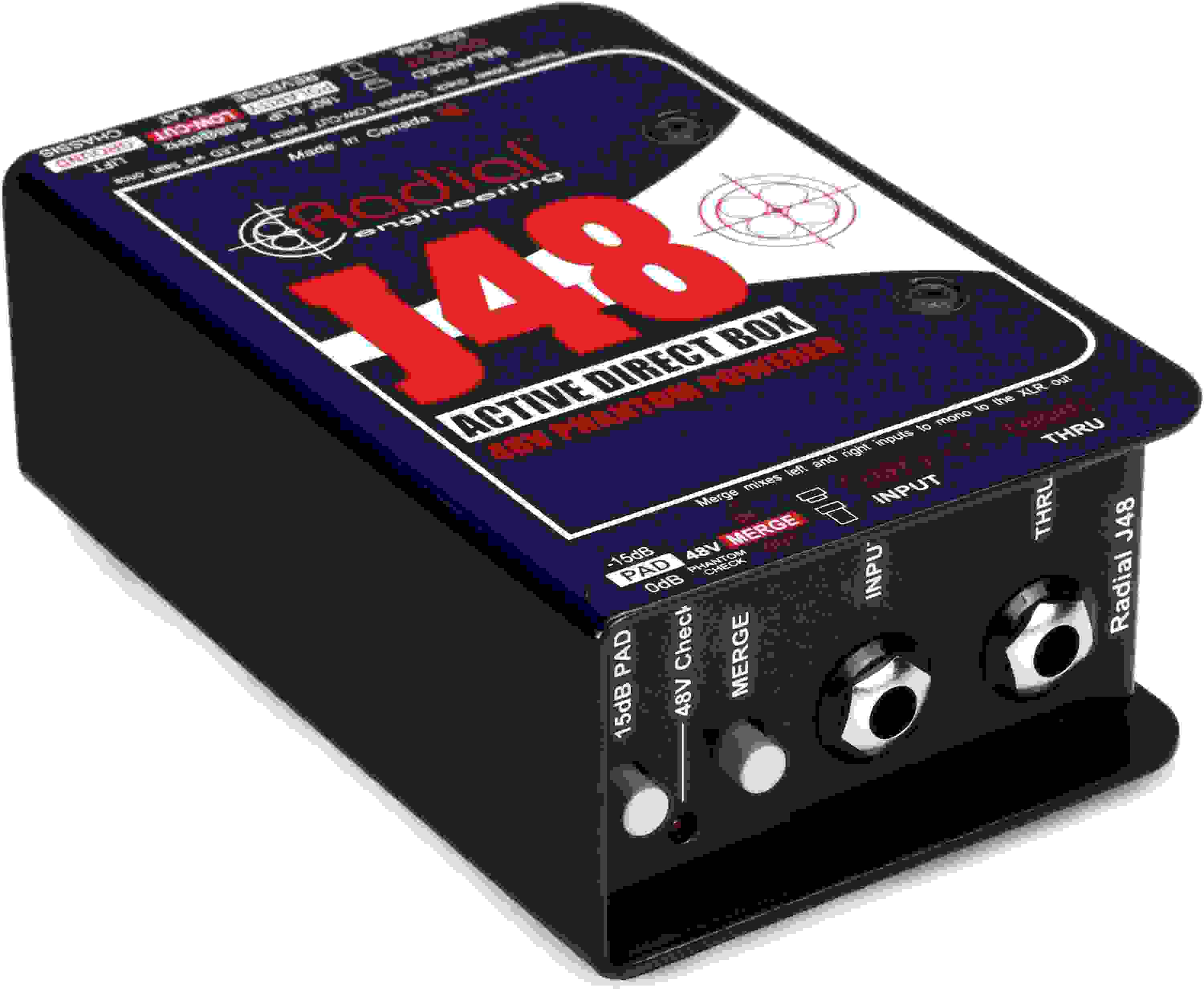 Radial J48 1-channel Active 48v Direct Box | Sweetwater
