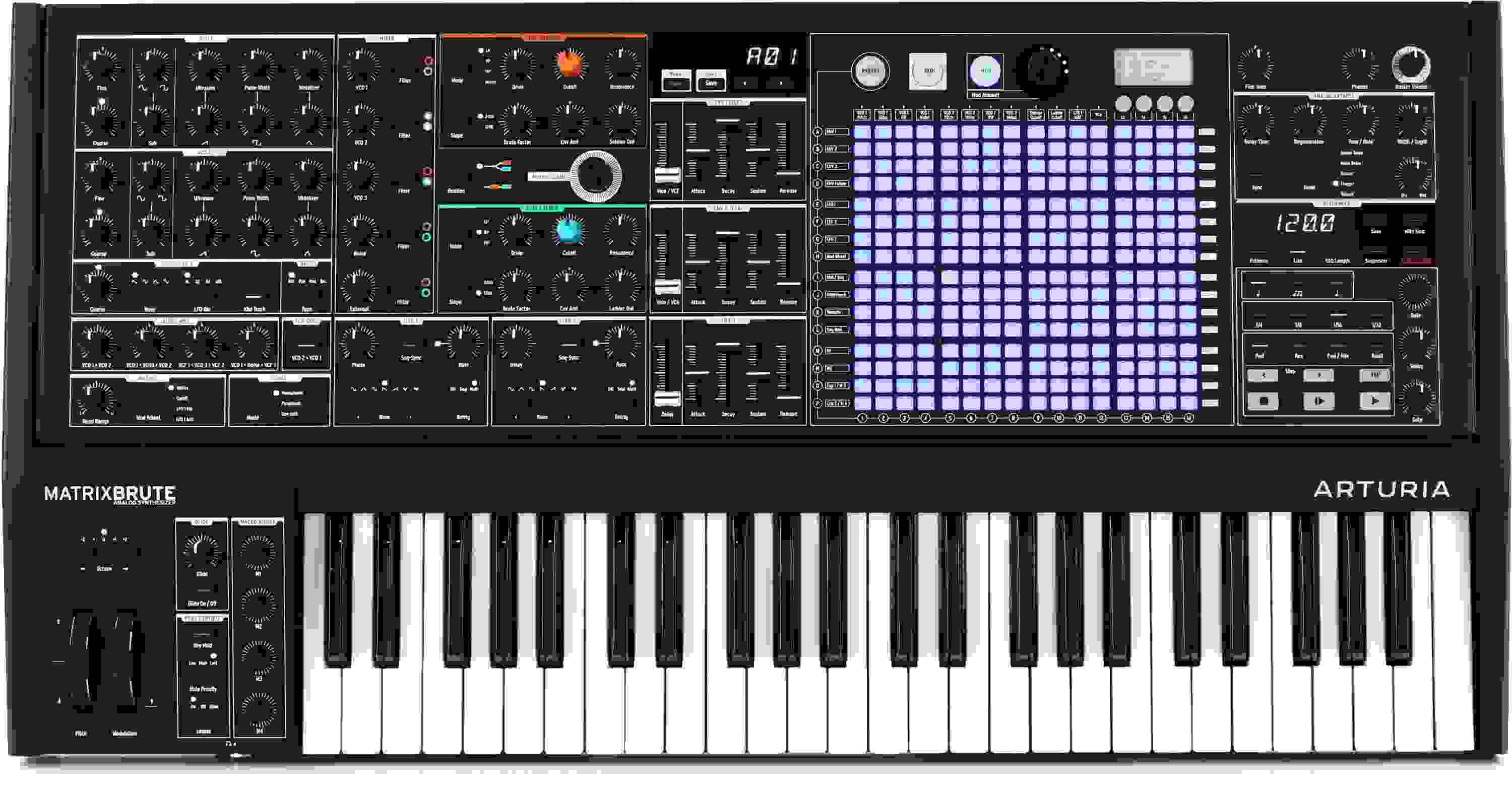 Arturia MatrixBrute Noir 49-key Black Edition analog synthesizer | Sweetwater