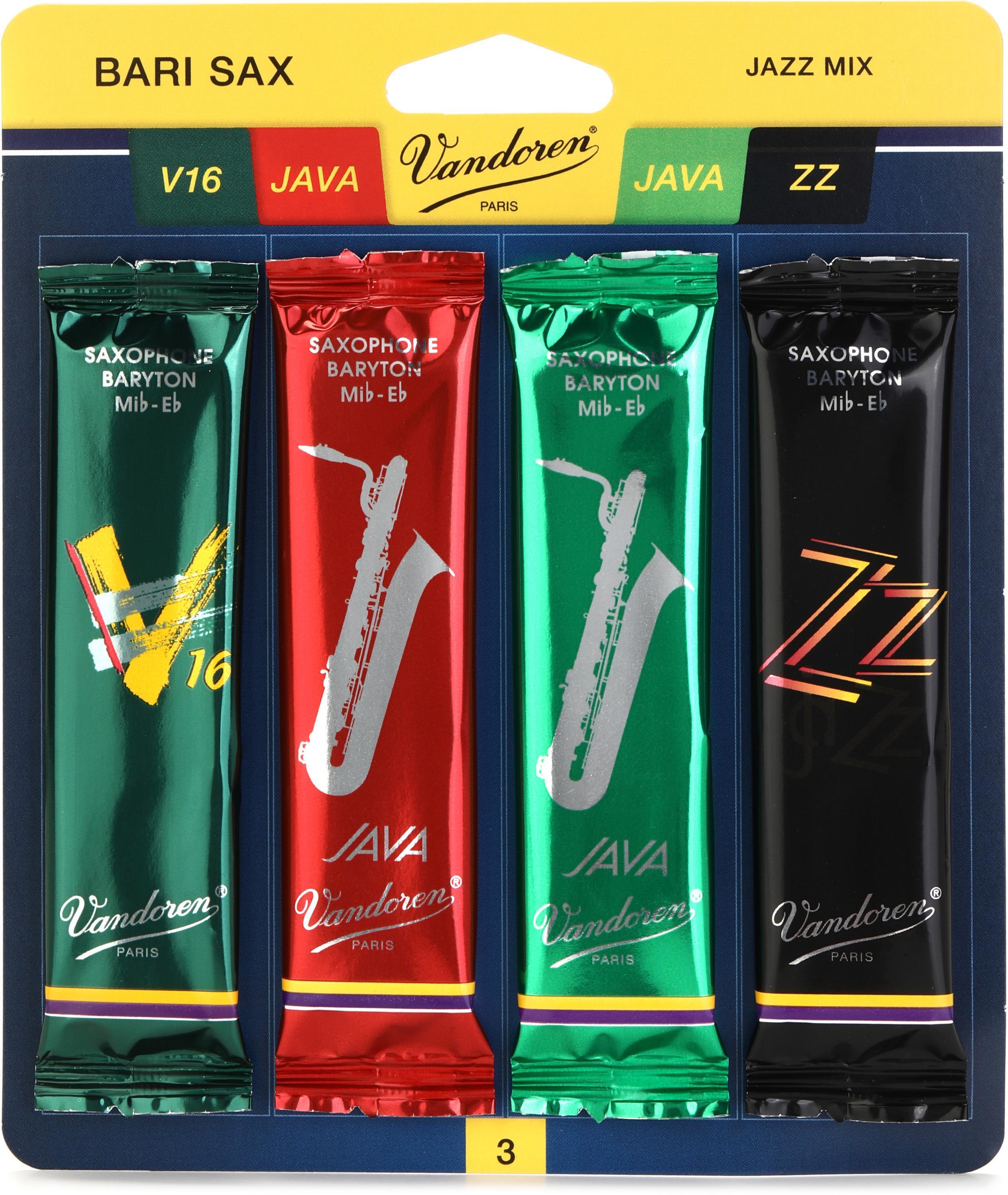 Vandoren SRMIXB3 Jazz Mix Baritone Saxophone Reeds - 3.0 (4-pack ...