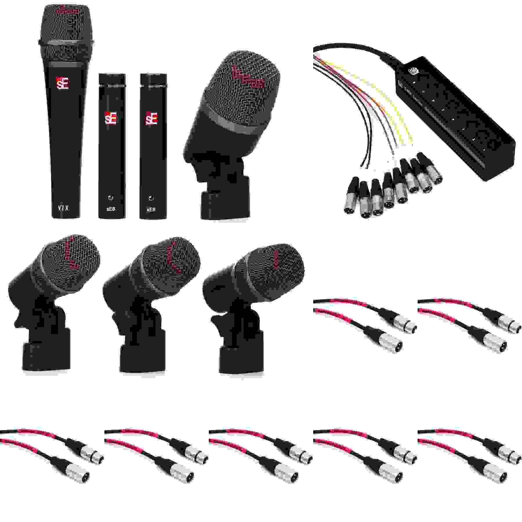 sE Electronics V Pack Arena Drum Microphone Package with Snake and ...