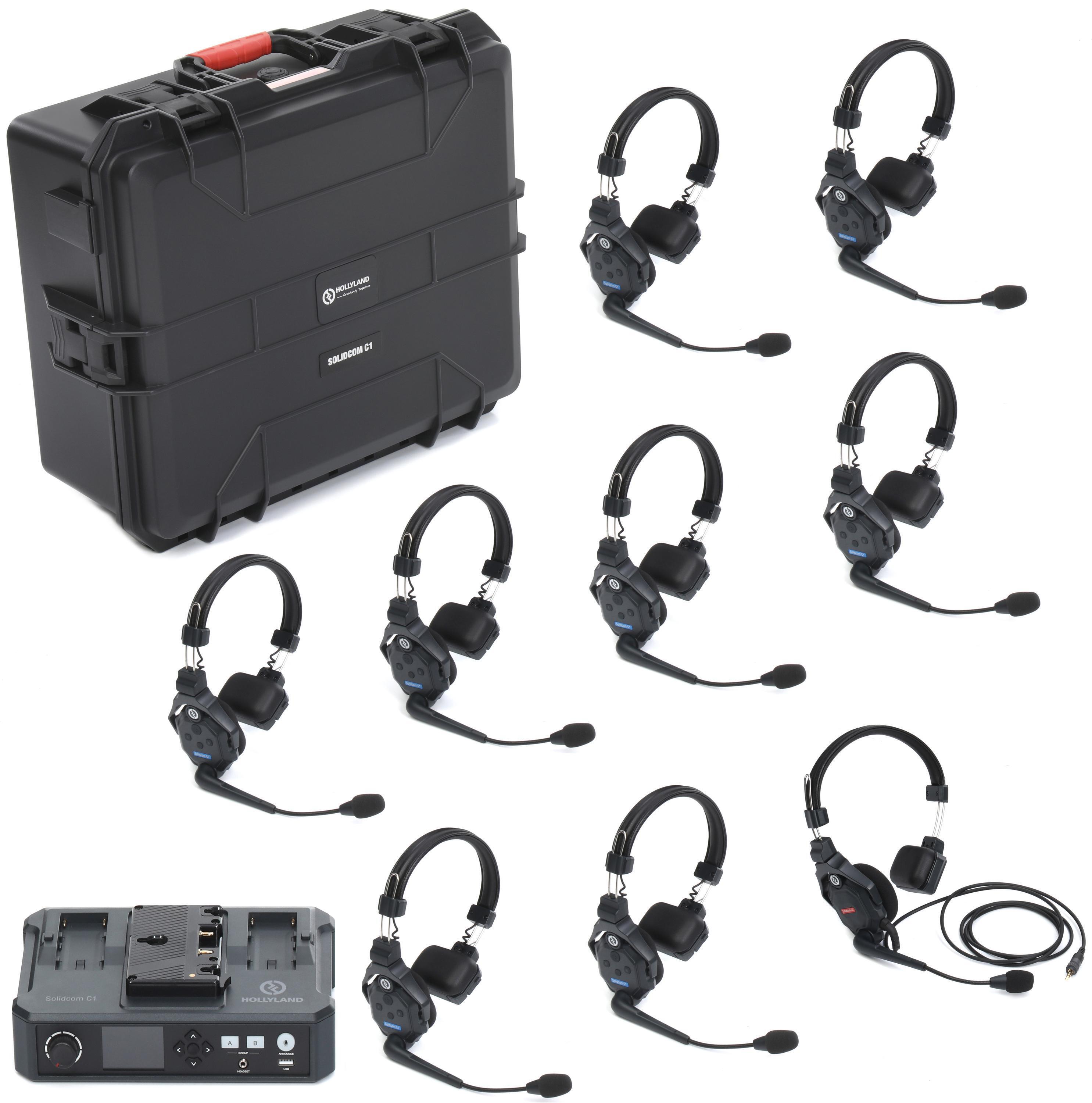 Hollyland Solidcom C1 Wireless Intercom System - 8 Headsets and Hub ...