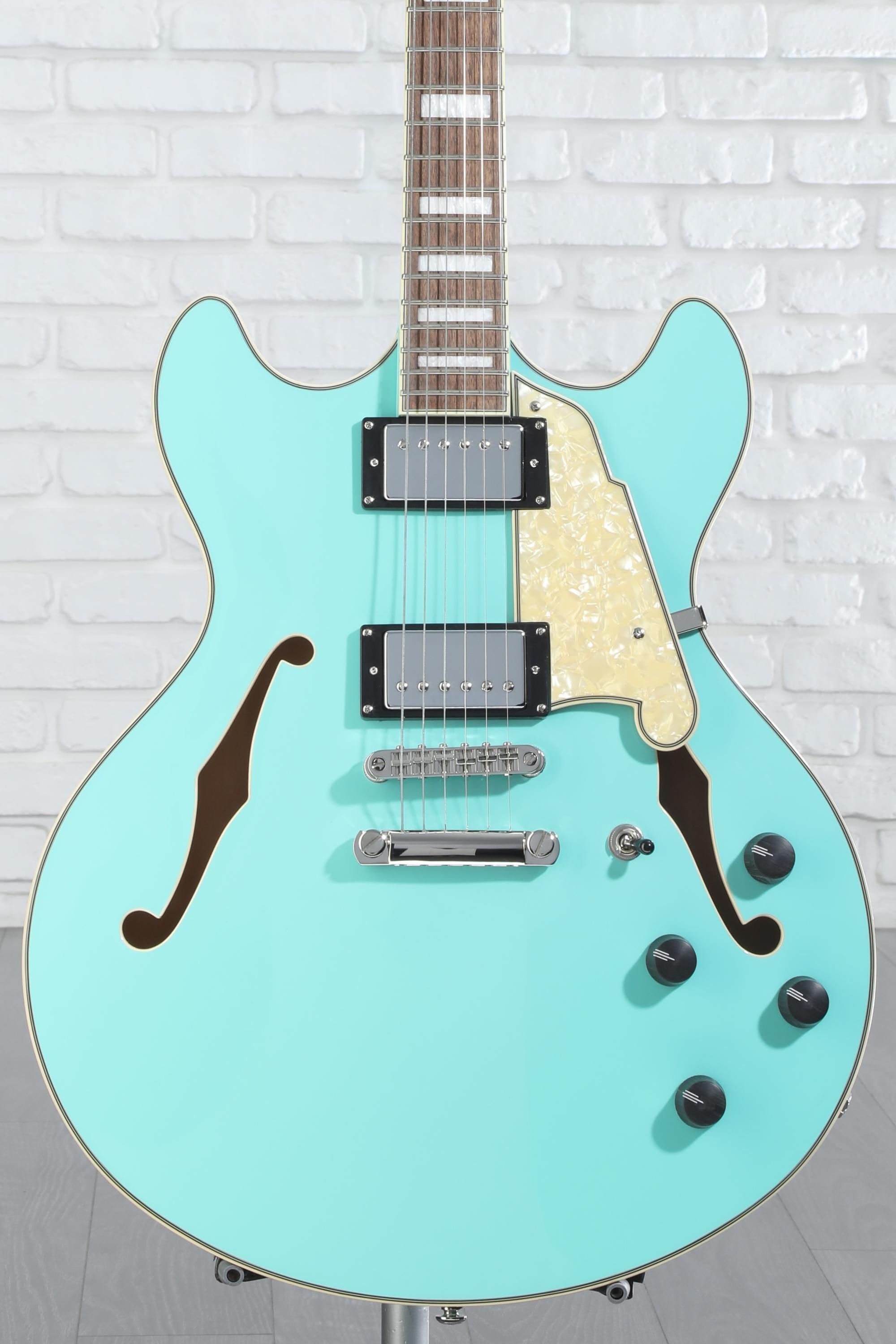 D'Angelico Premier DC Electric Guitar - Surf Green with Stopbar Tailpiece | Sweetwater