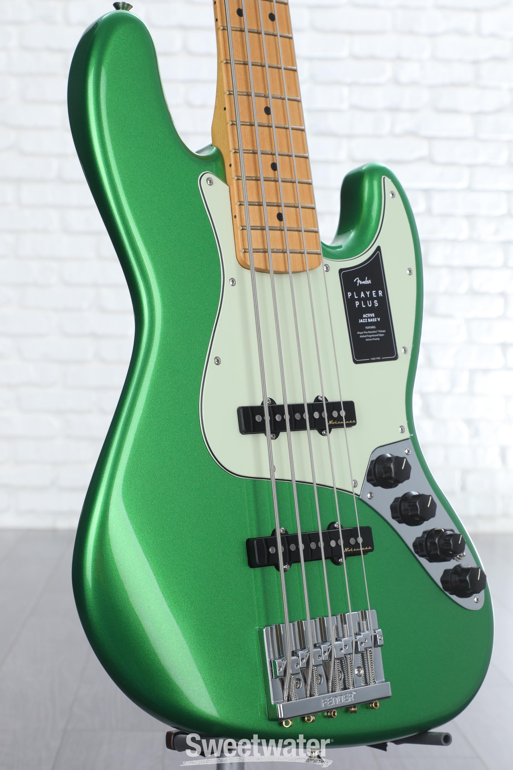 Fender Player Plus Active Jazz Bass V - Cosmic Jade with Maple ...