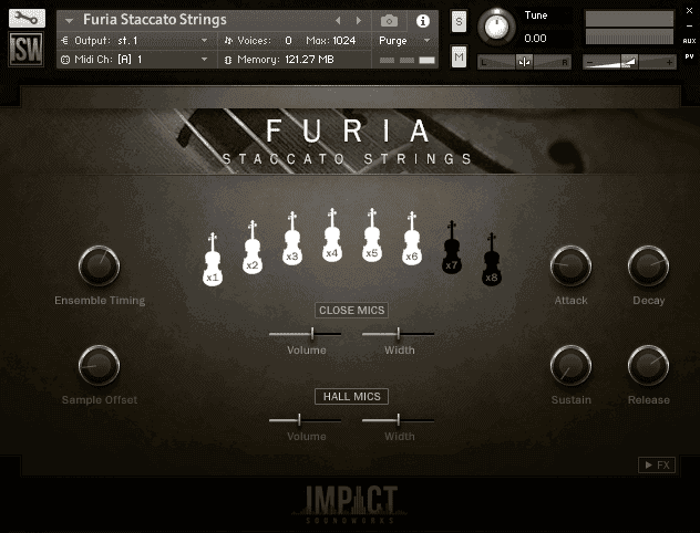 Impact Soundworks Furia Staccato Strings Kontakt Orchestral String Instrument | Sweetwater