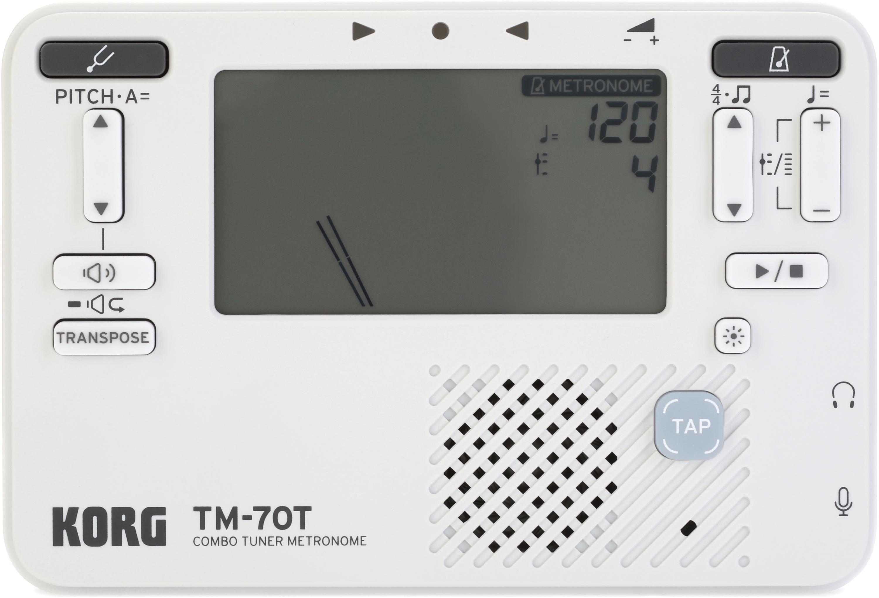 Korg TM-70 Tuner and Metronome - White | Sweetwater
