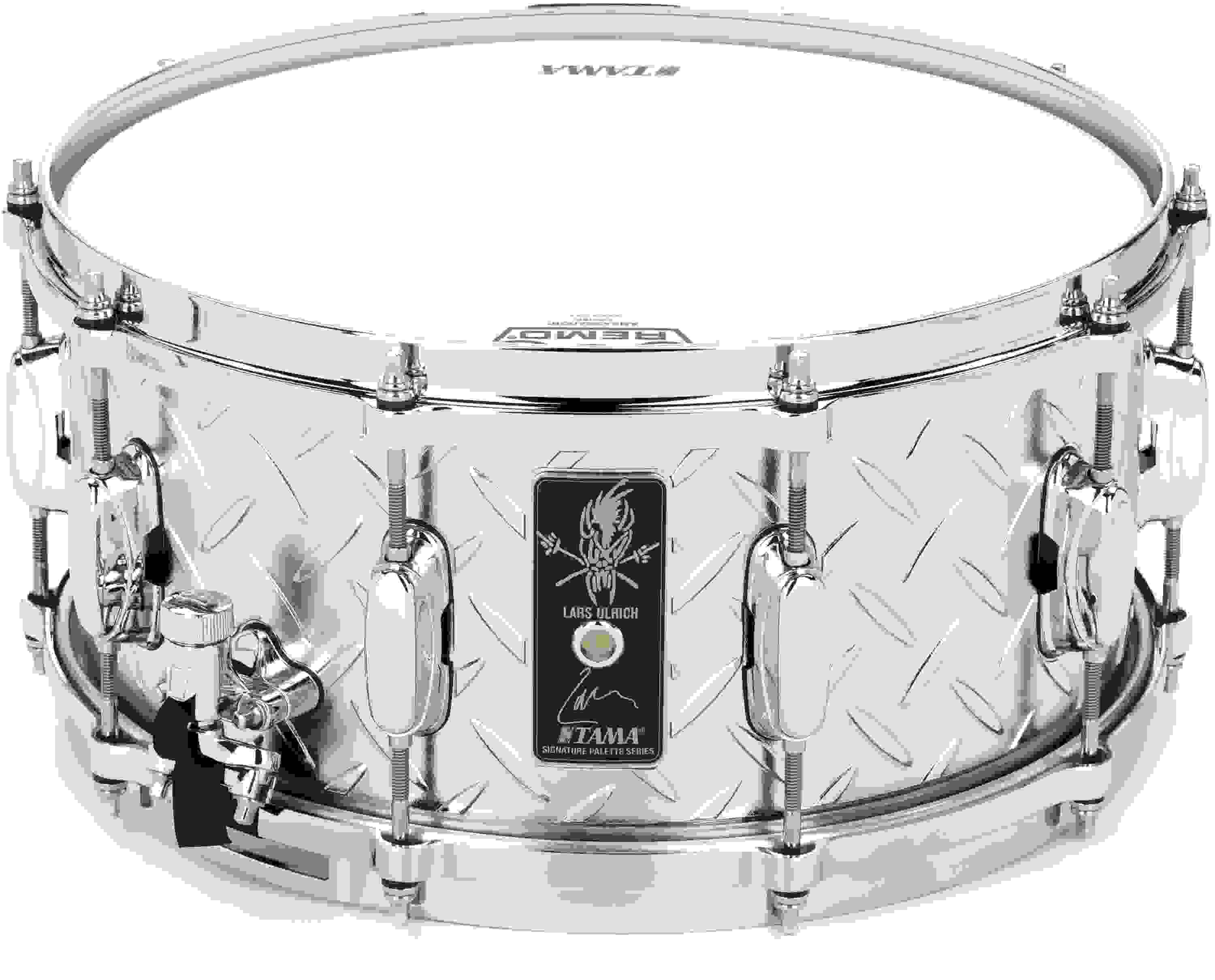 Tama Lars Ulrich Signature Snare Drum - 6.5 x 14-inch - Diamond-plated ...