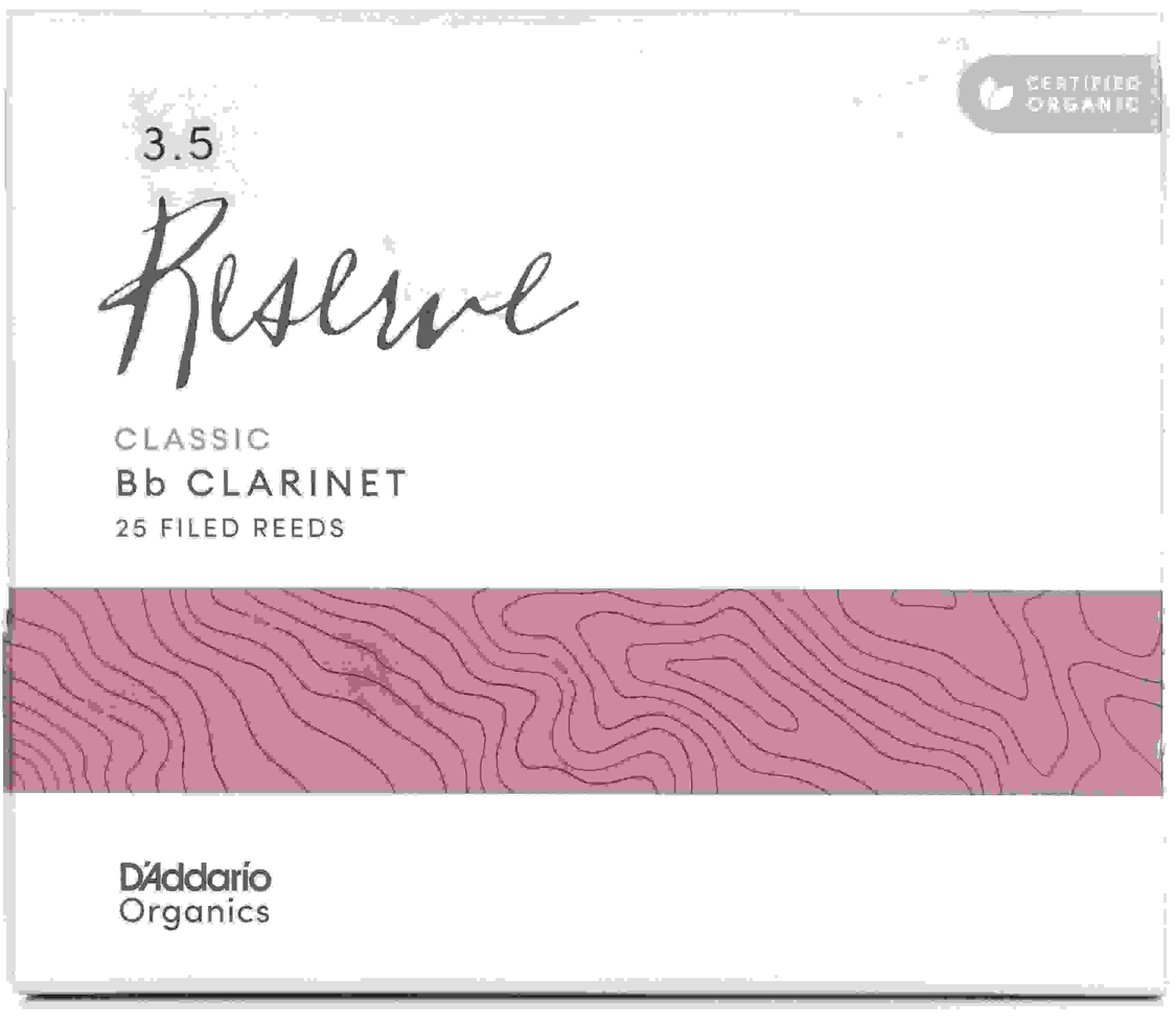D'Addario Organics Reserve Classic Bb Clarinet Reeds - 3.5, 25-pack ...