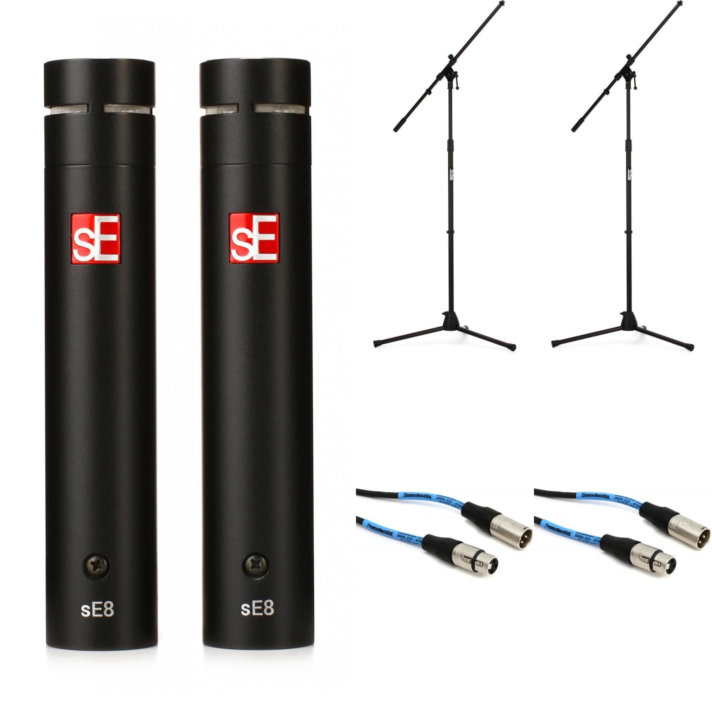 sE Electronics sE8 Stereo Pair Bundle with Stands and Cables | Sweetwater