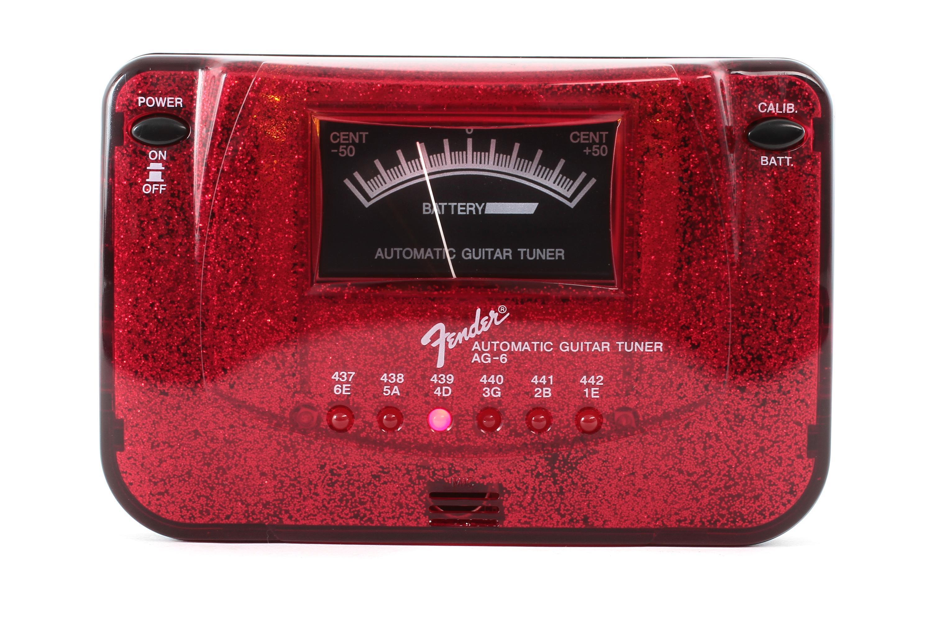 Fender AG-6 Red Sparkle Guitar Tuner | Sweetwater