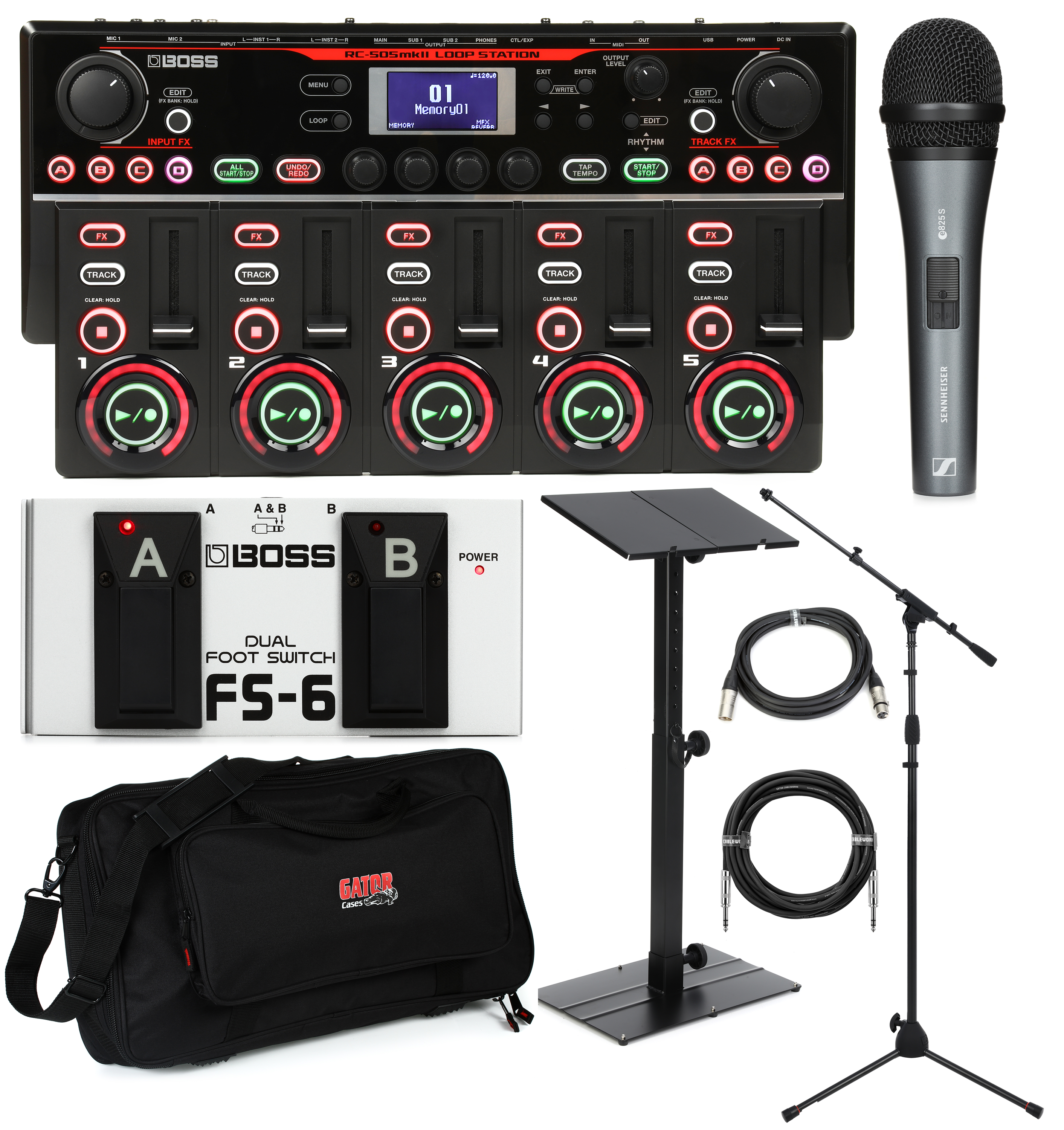 Boss RC-505 Mk2 Loop Station Tabletop Looper Stage Bundle | Sweetwater