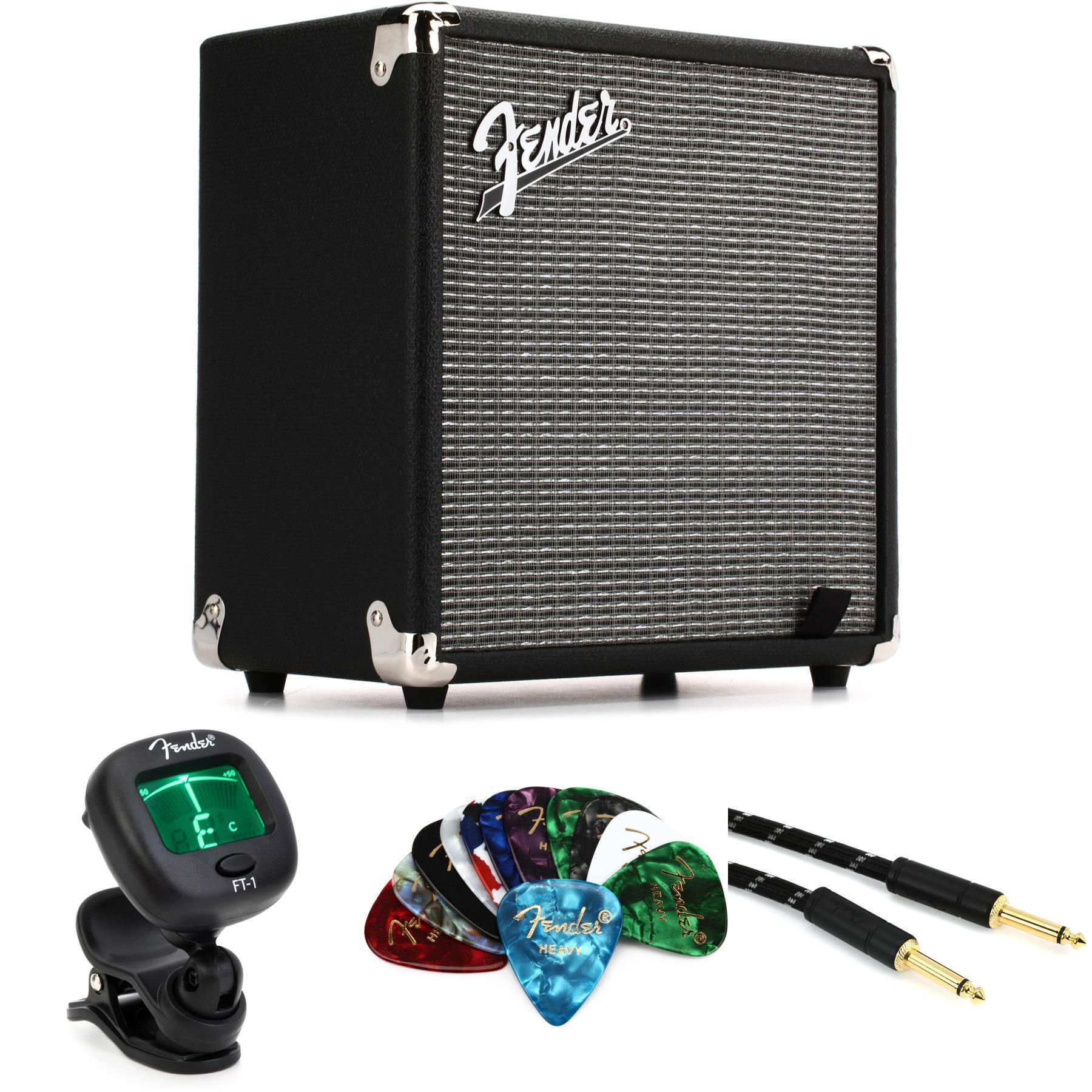 Fender Rumble 15 1x8" 15-watt Bass Combo Amp Essentials Bundle | Sweetwater
