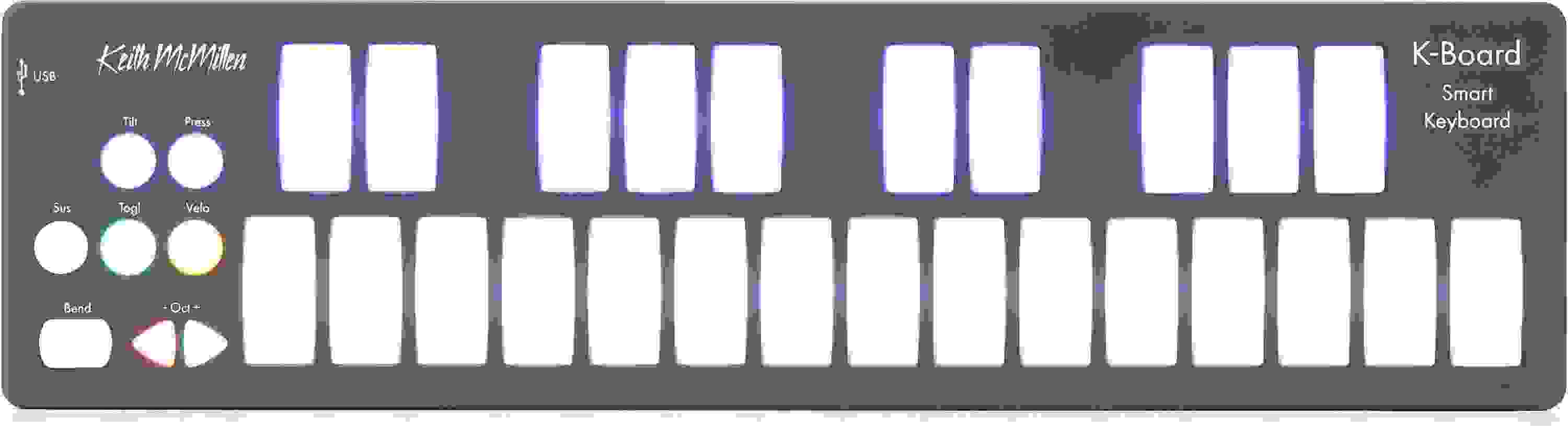 Keith McMillen Instruments K-Board-C Smart Sensor USB MIDI Keyboard ...