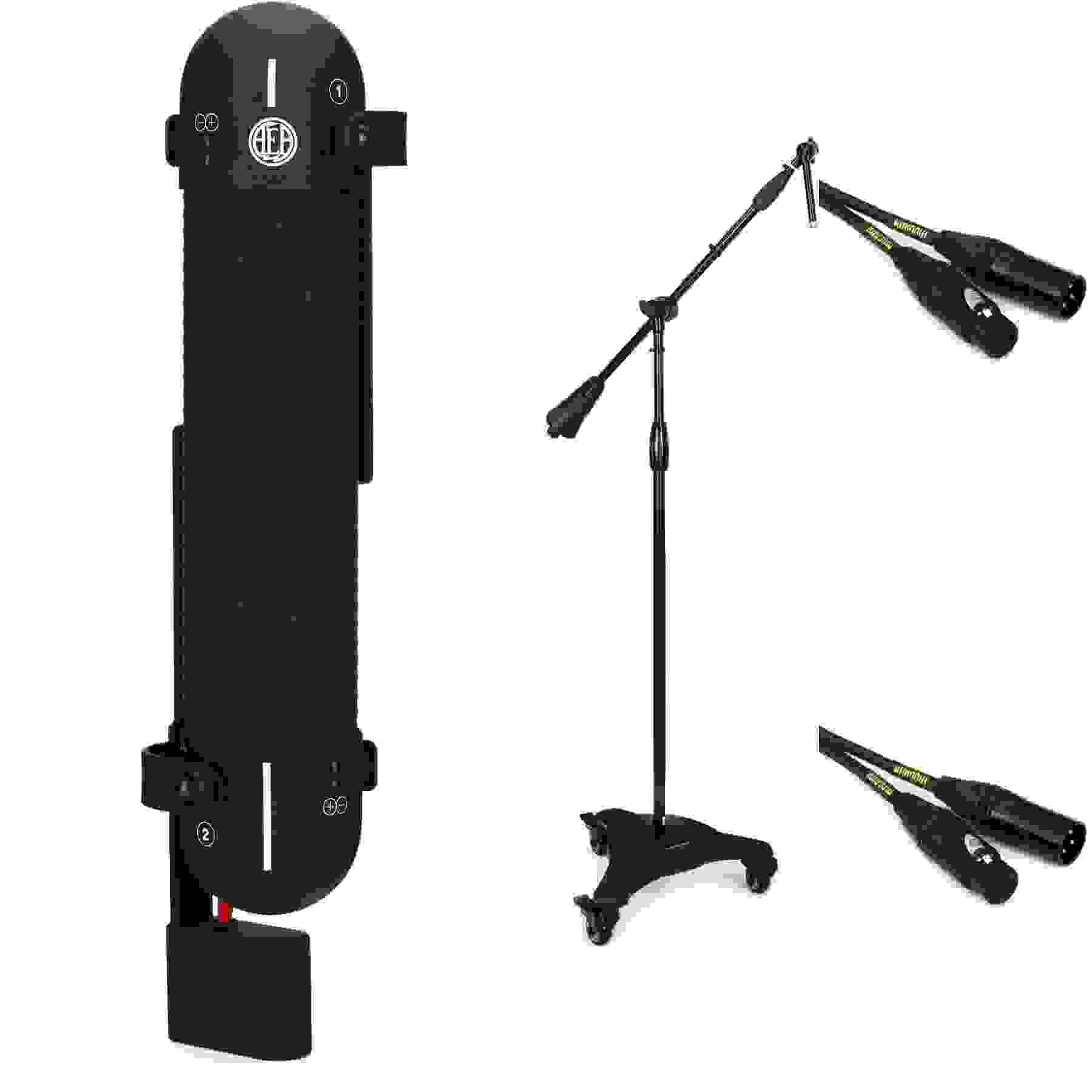 AEA R88A Active Stereo Ribbon Microphone Bundle with Studio Boom Stand ...