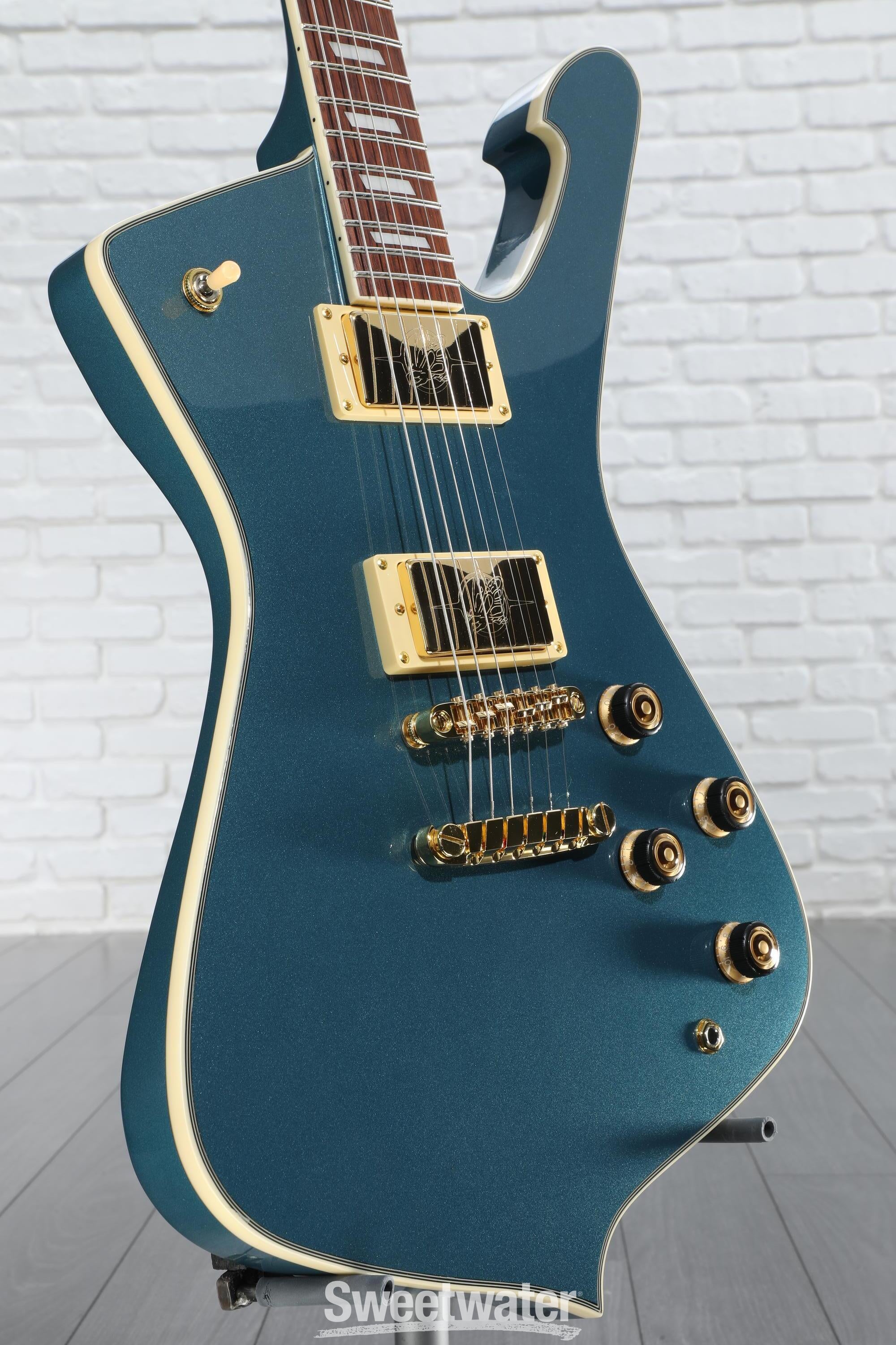 Ibanez Iceman IC420 Electric Guitar - Antique Blue Metallic | Sweetwater