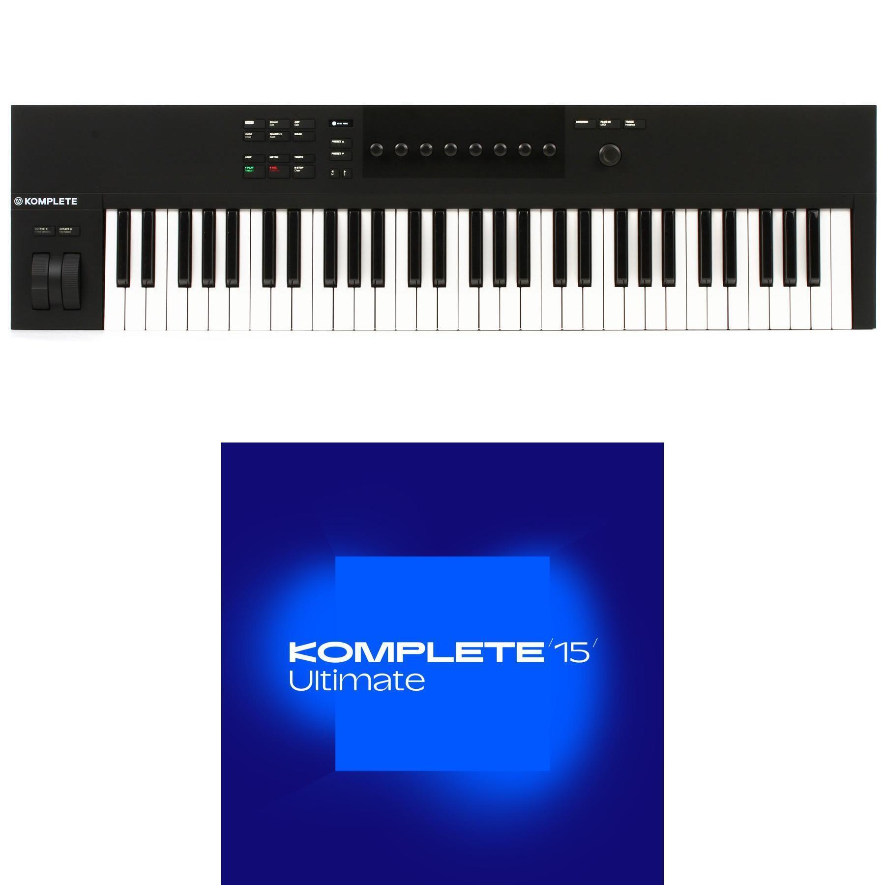 Native Instruments Komplete Kontrol A61 Smart Keyboard Controller with Komplete Ultimate ...