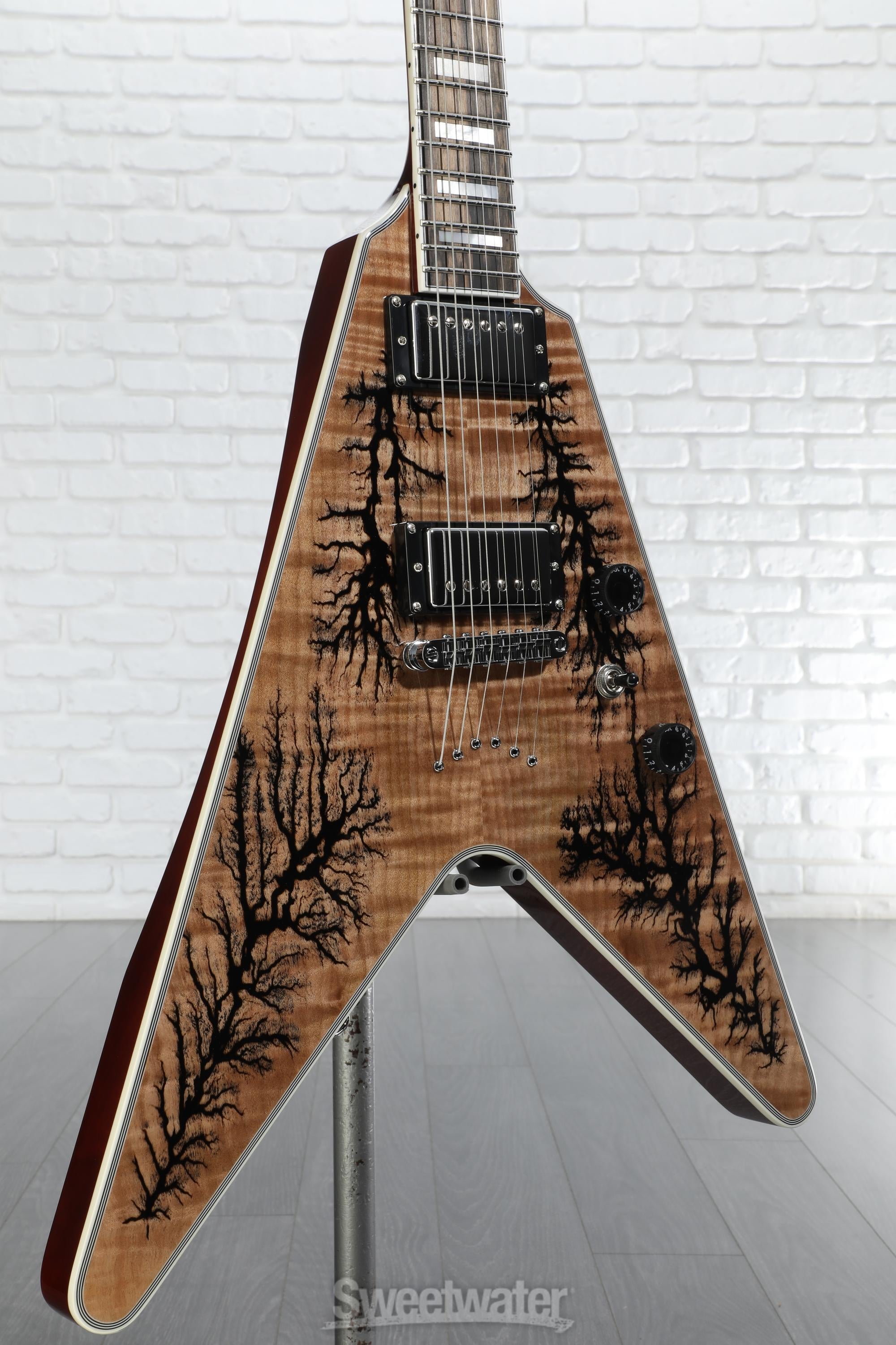 Schecter V-1 Electro Resin Electric Guitar - Black Electro Resin ...