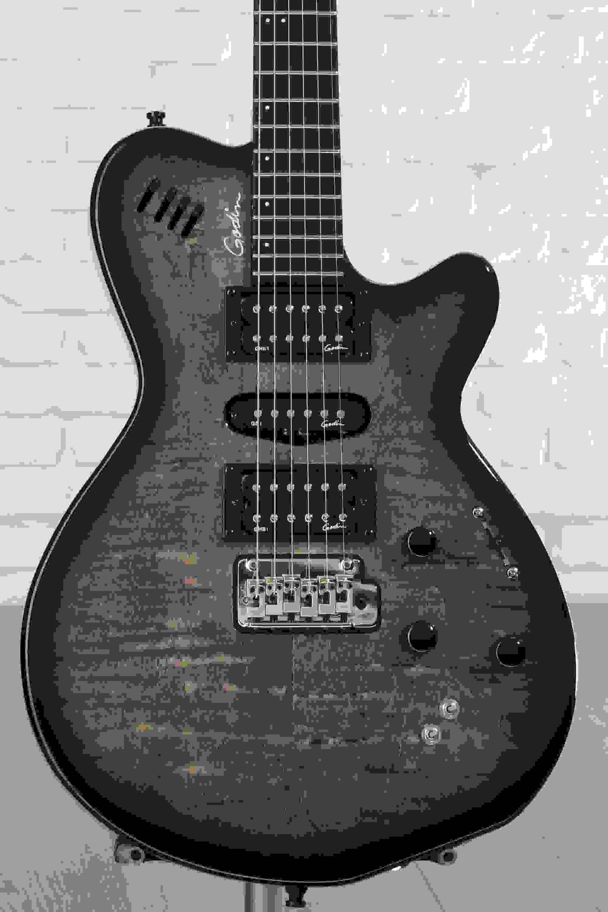 Godin xtSA Multi-Voice Electric Guitar - Trans Black | Sweetwater