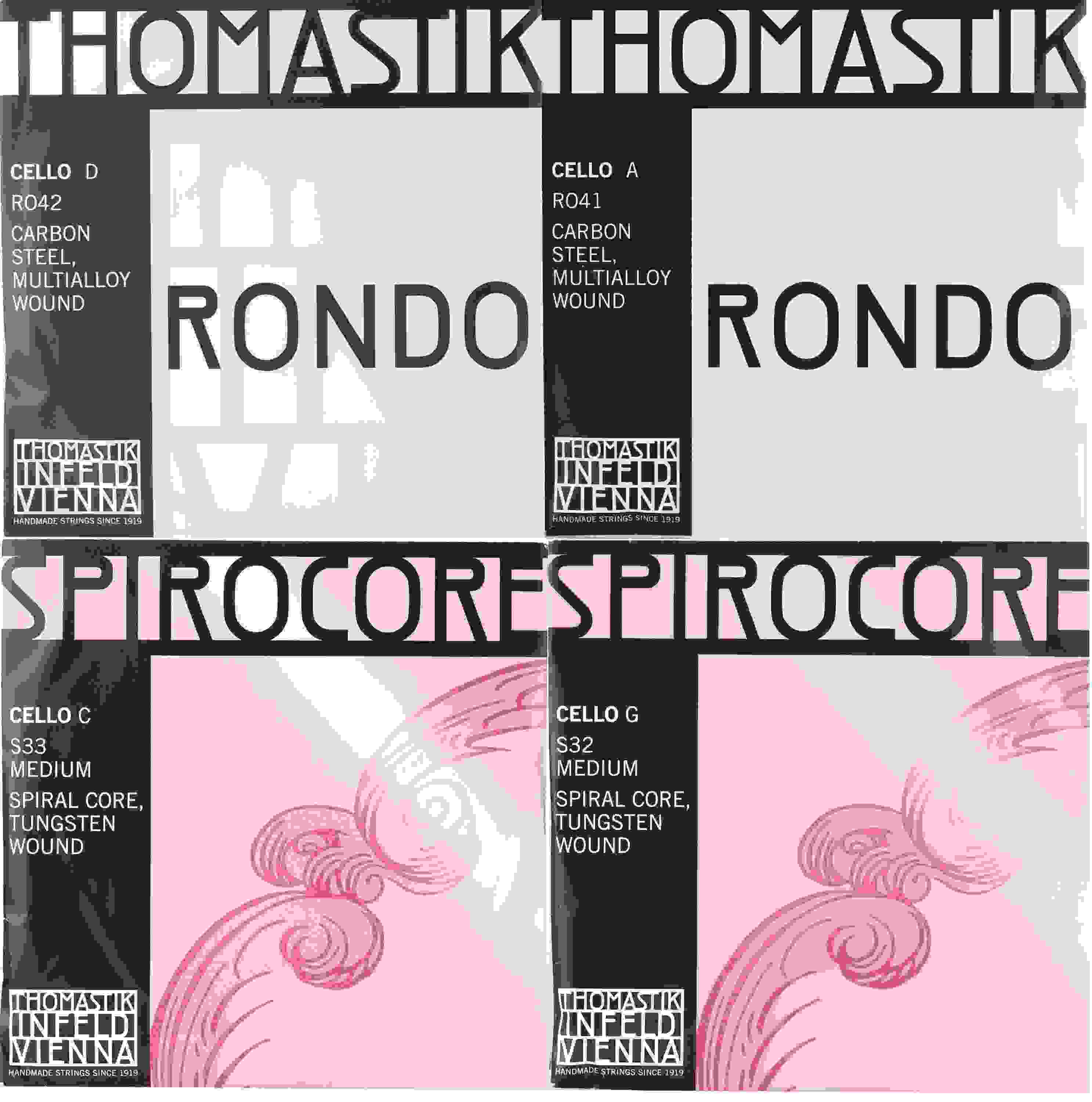 Thomastik-Infeld Rondo A/D and Spirocore G/C Cello String Set - 4/4 ...