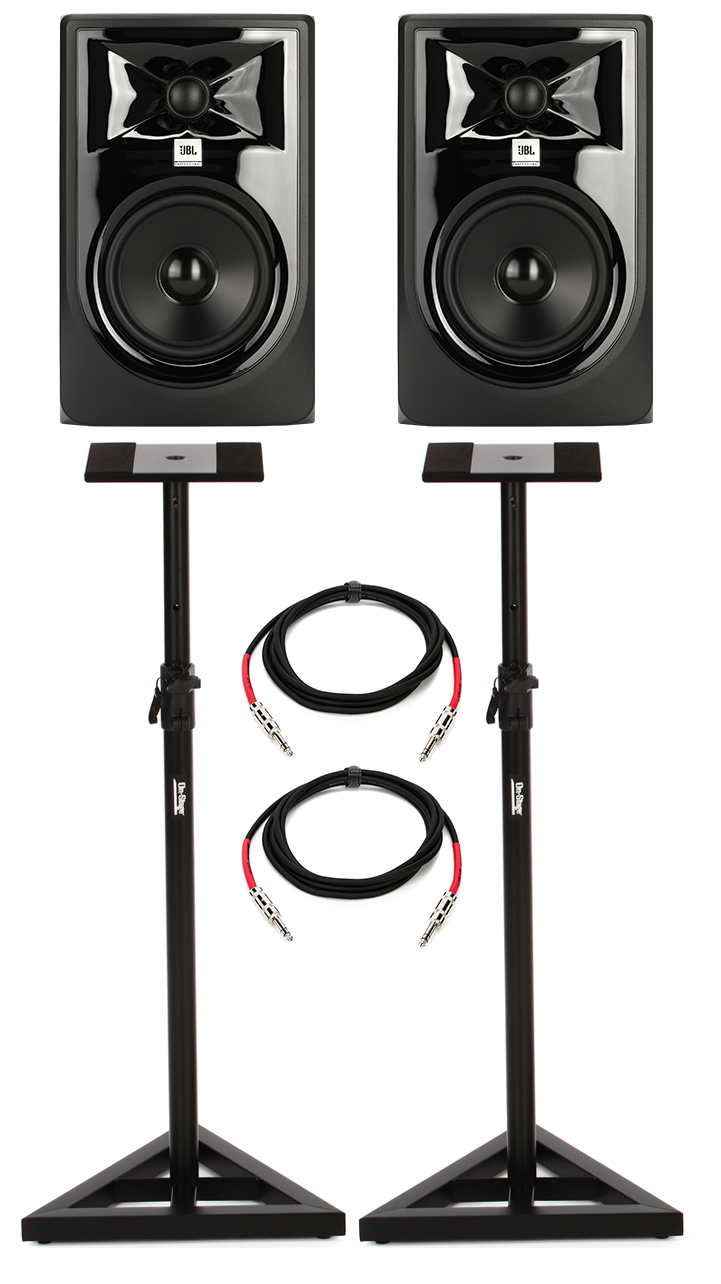 JBL 308P MkII 8-inch Powered Studio Monitor Pair with Stands and Cables | Sweetwater