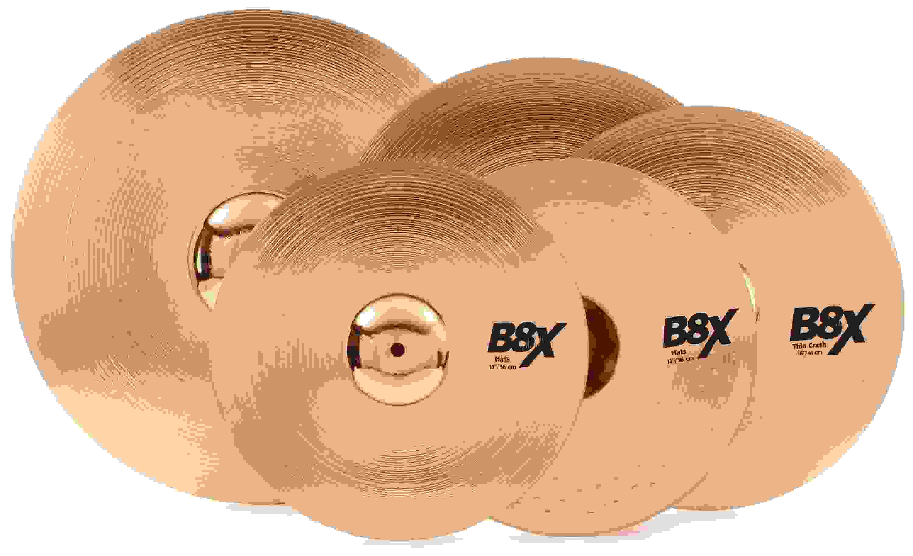 Sabian B8X Performance Cymbal Set - 14/16/20 inch - with Free 18 inch ...