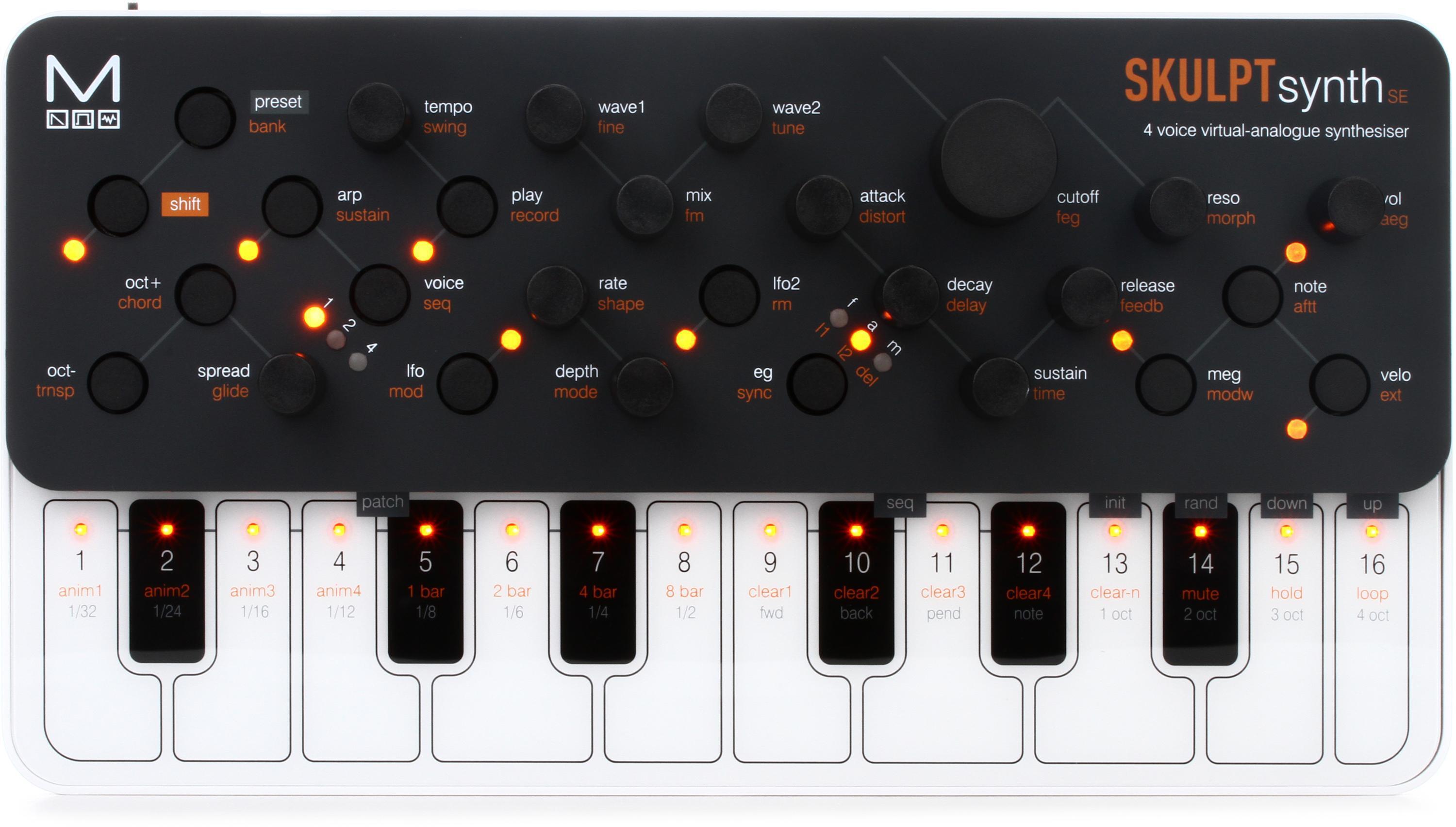 Modal Electronics Skulpt SE Portable 4 Voice Virtual Analog Synthesizer ...