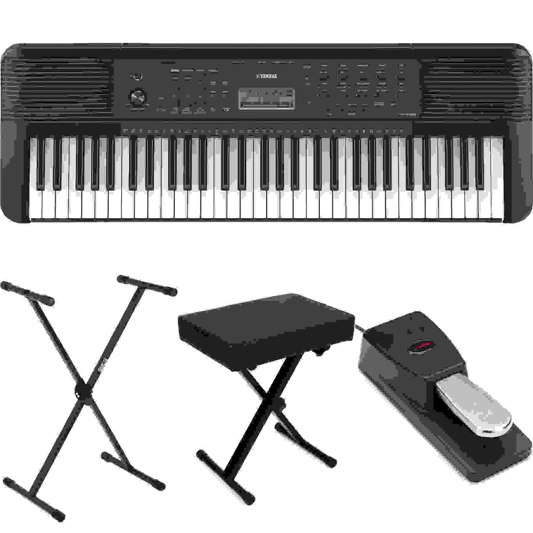 Yamaha PSRE283 61-key Entry-level Portable Keyboard Essentials Bundle ...