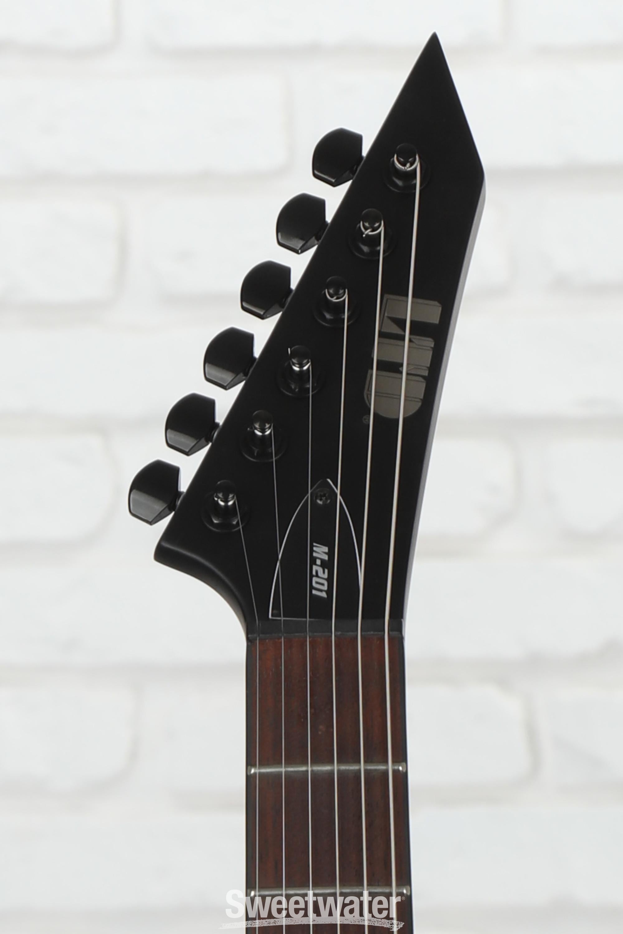 ESP LTD M-201 HT Left-handed Electric Guitar - Black Satin | Sweetwater